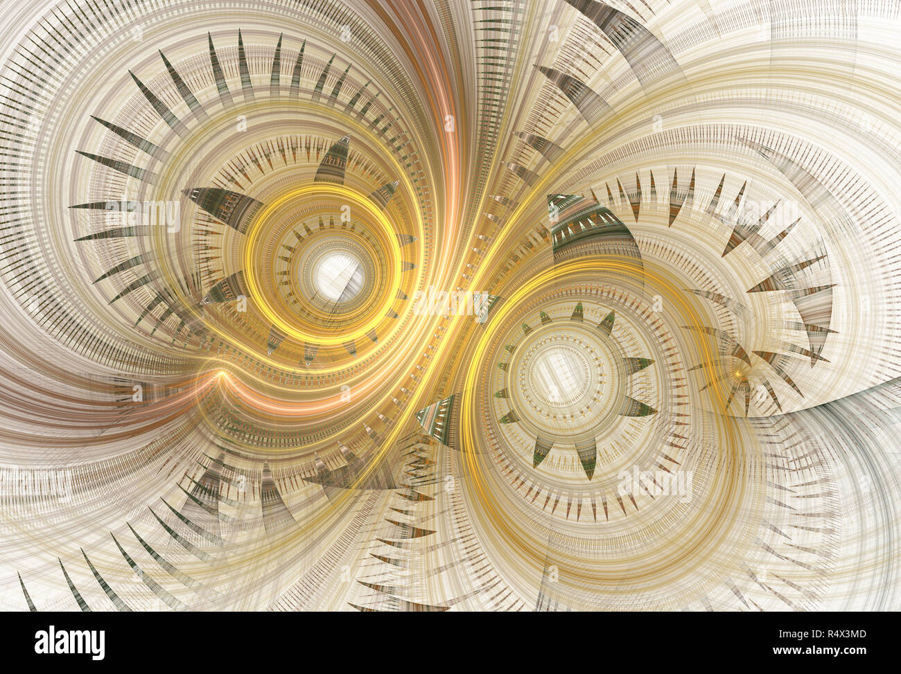 Abstract fractal spirals on light background. Backdrop of fractal ...