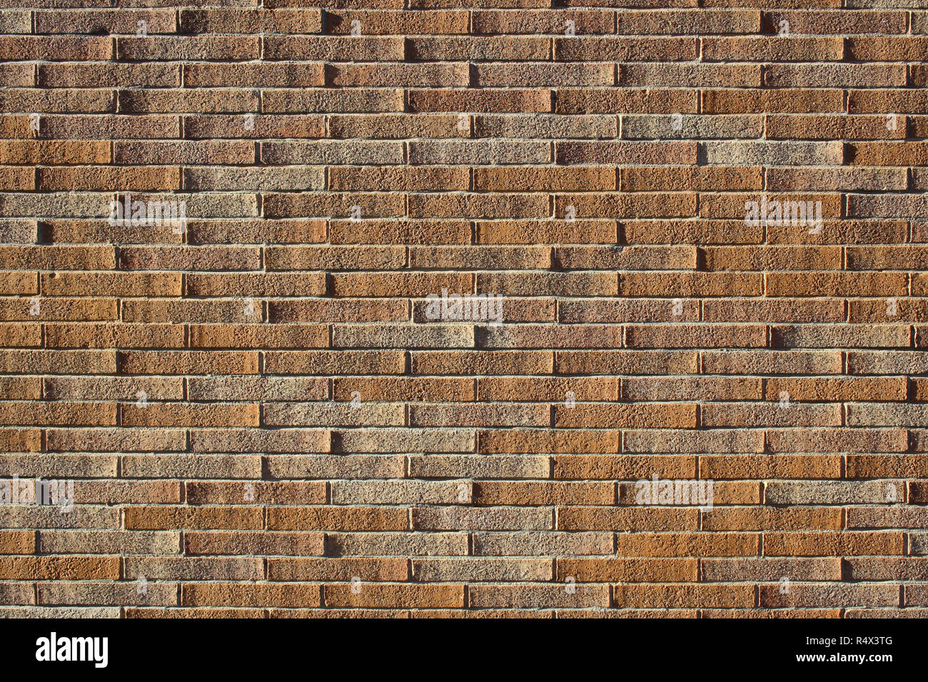 Perfect brick wall with lights and shadows of the setting. A brick wall ...
