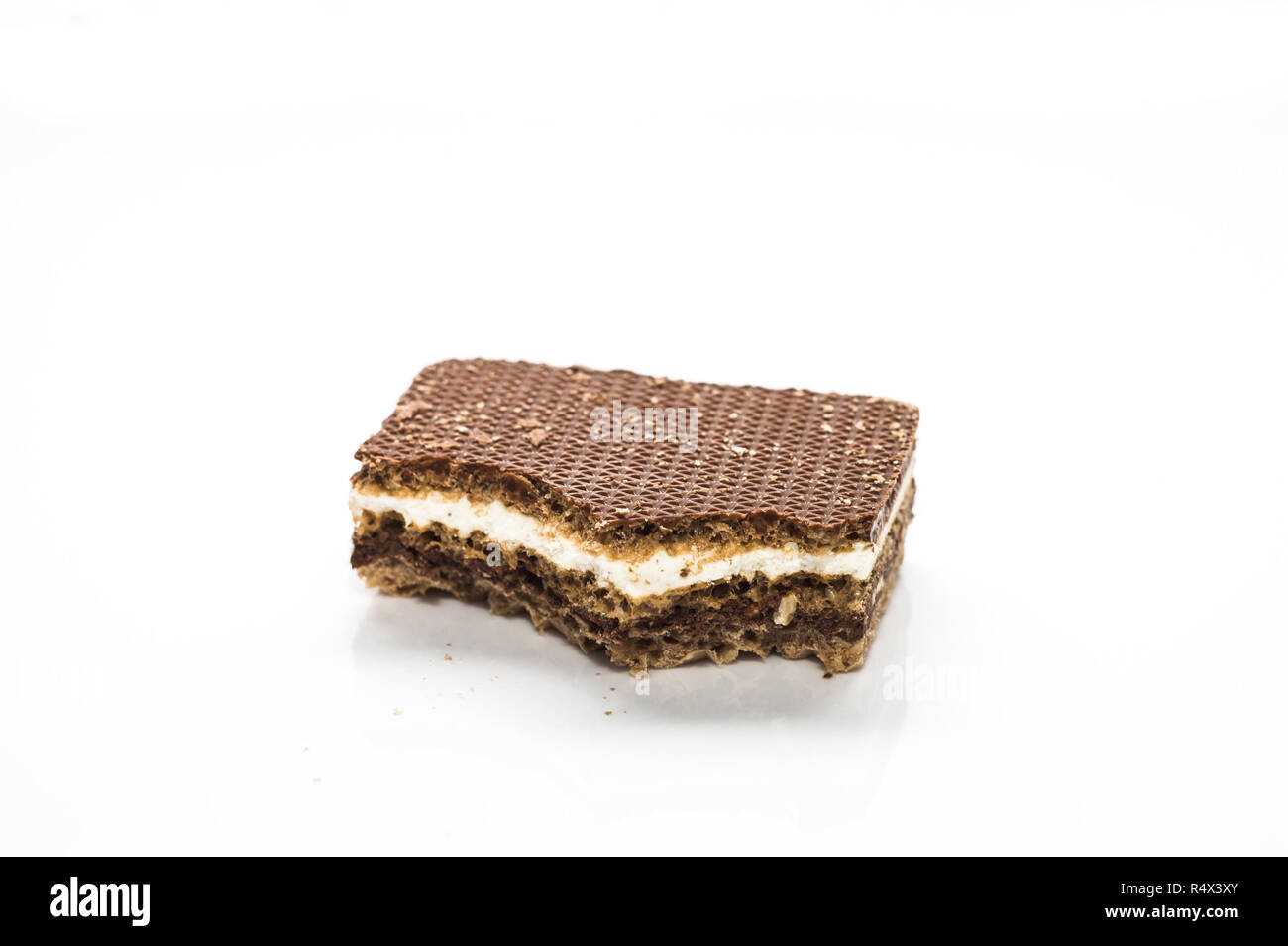 Chocolate wafer isolated on white background, sweet snack Stock Photo ...