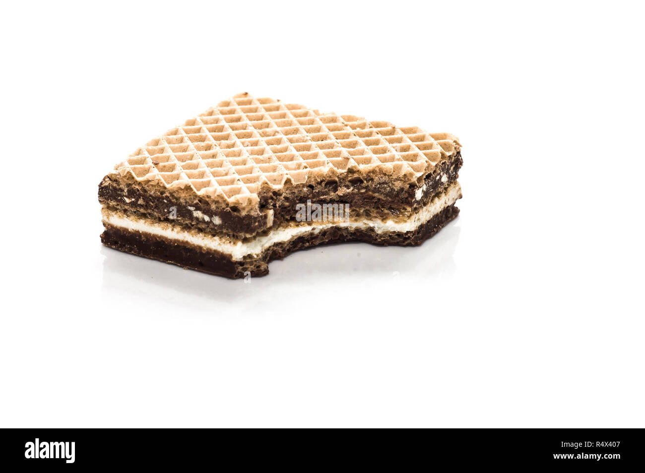 Chocolate wafer isolated on white background, sweet snack Stock Photo ...