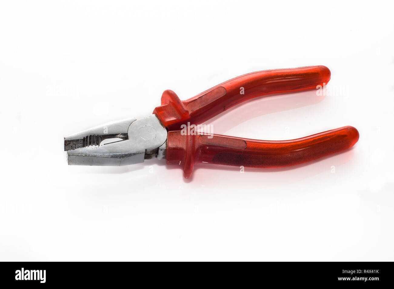 Red pliers isolated on white background, work tools concept Stock Photo ...