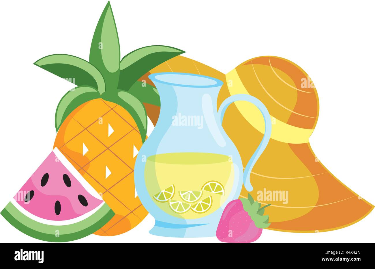 delicious fresh juice pitcher cartoon vector illustration graphic ...