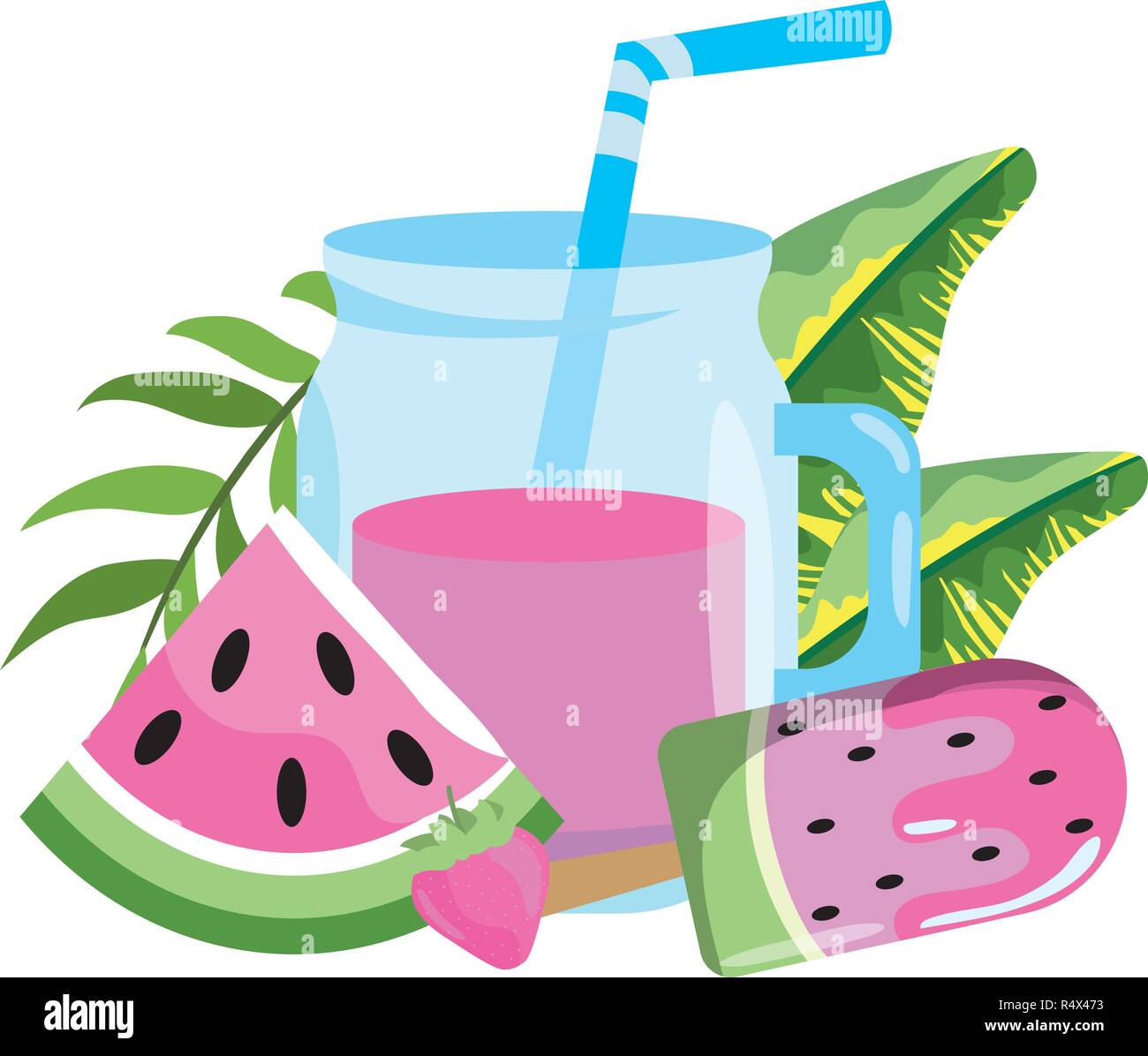 delicious fresh juice glass cartoon vector illustration graphic design ...