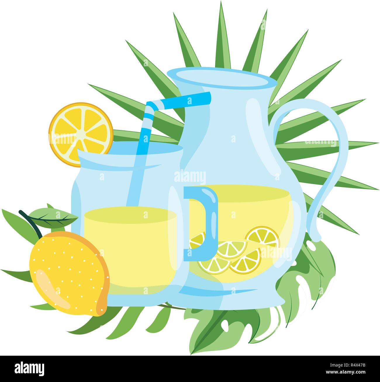 delicious fresh juice pitcher cartoon vector illustration graphic ...