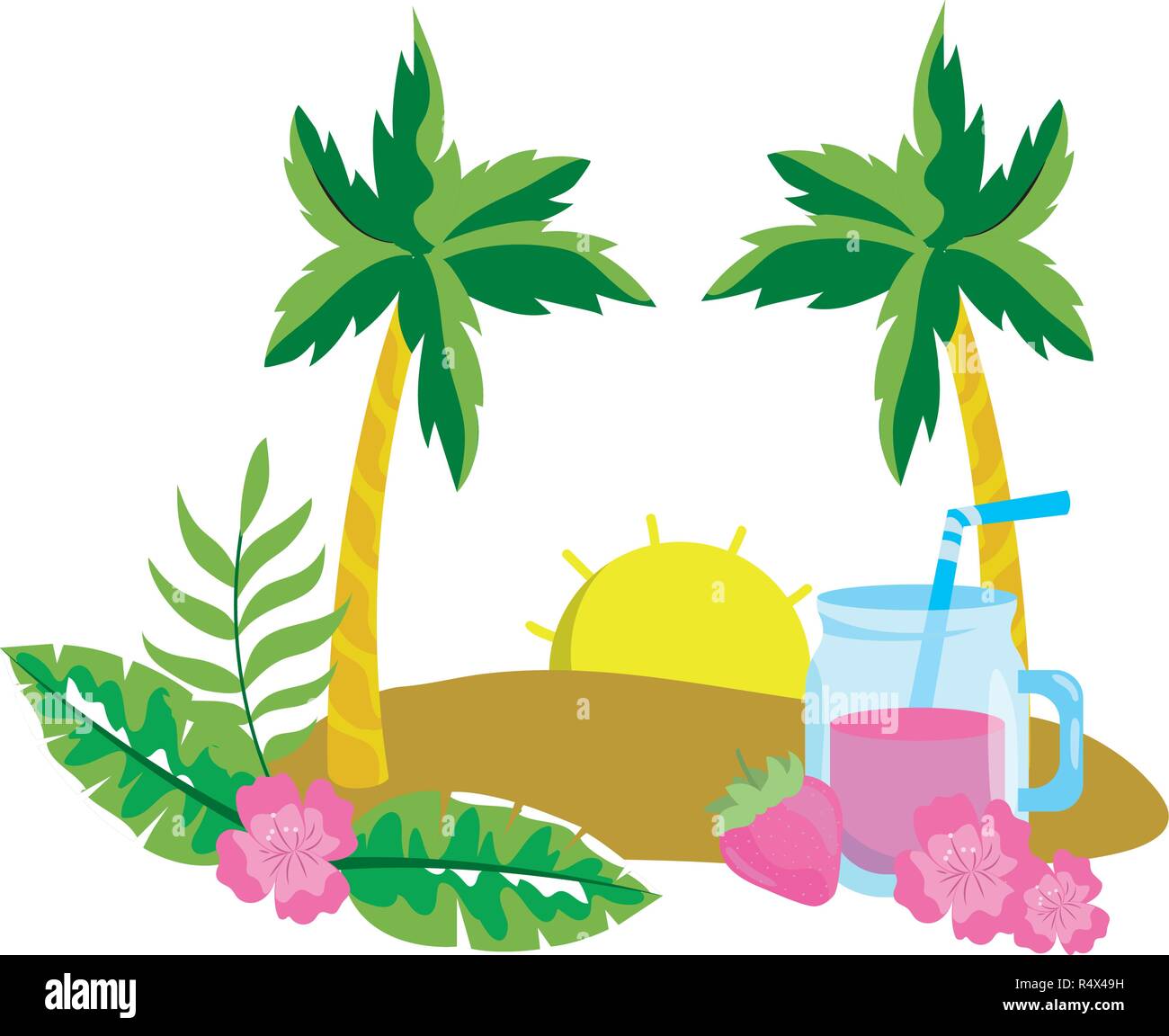 delicious fresh juice glass cartoon vector illustration graphic design ...