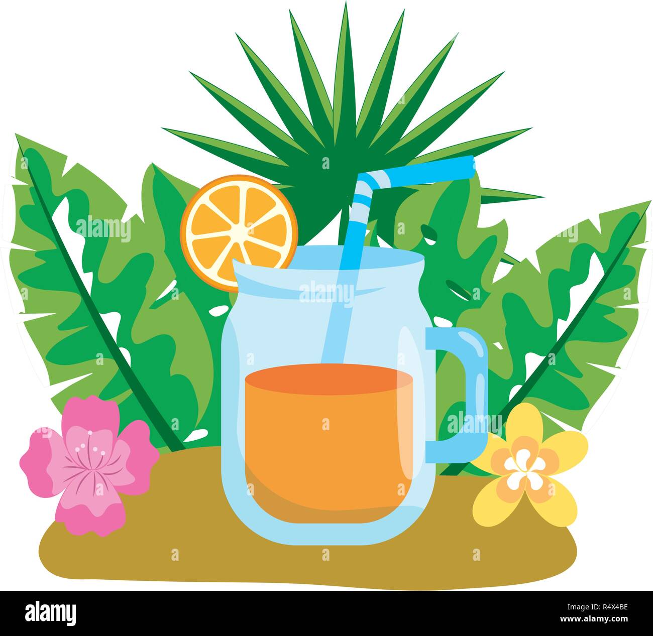 delicious fresh juice glass cartoon vector illustration graphic design ...