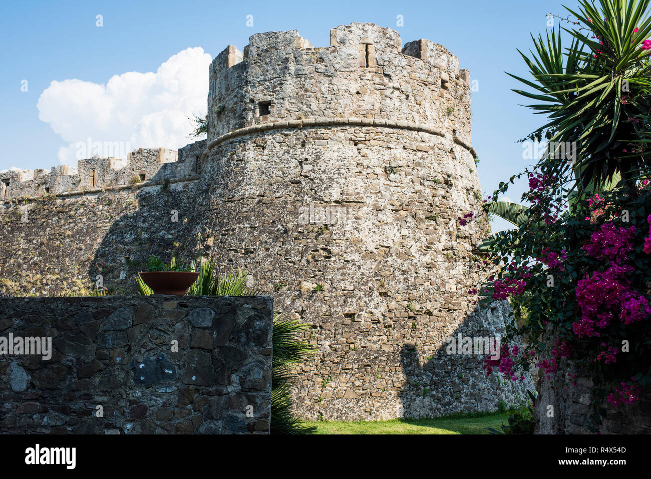Campania, Agropoli, Cilento Coast, Italy - July 25, 2018: Castello ...