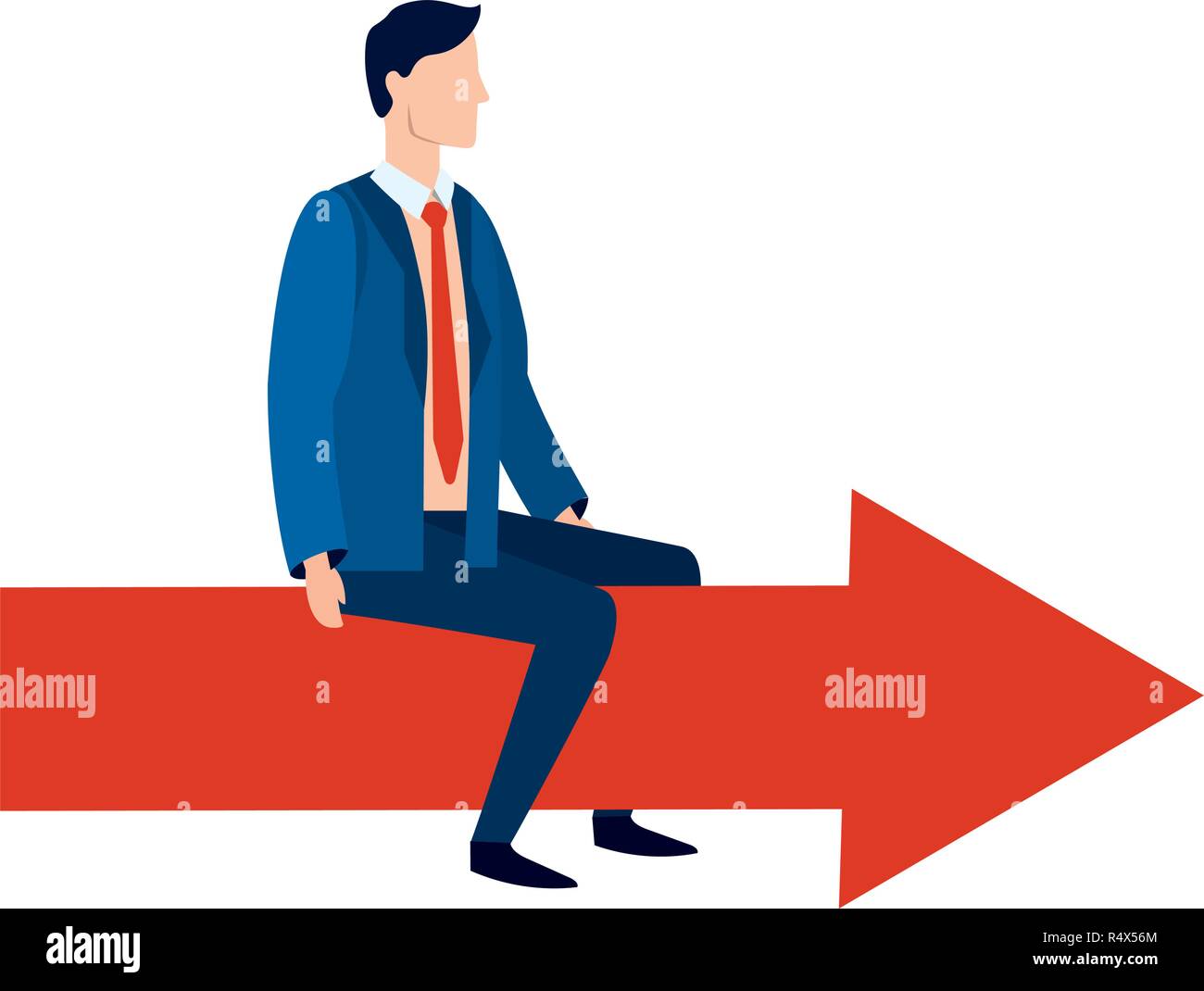 successful businessman avatar climbing arrow cartoon vector ...