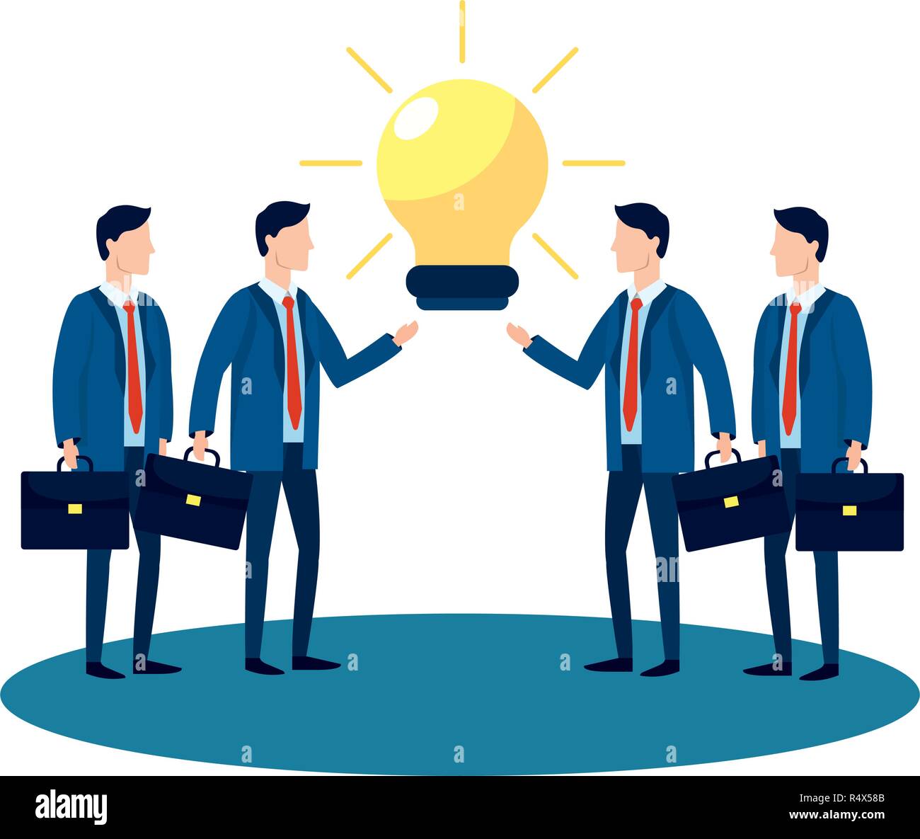 successful businessmen avatar with lightbulb idea cartoon vector ...