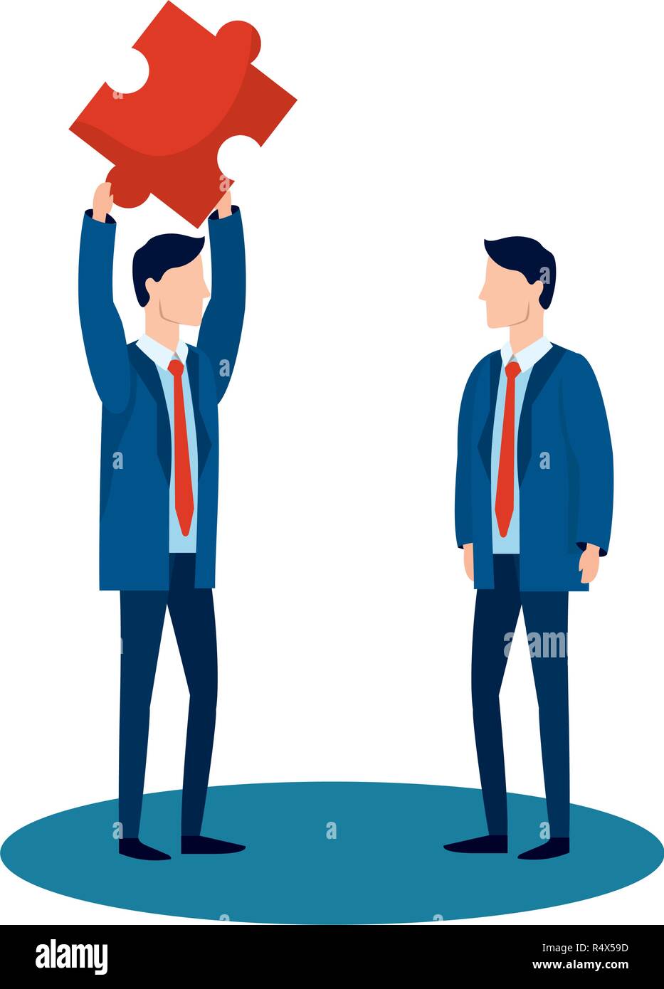 successful businessmen avatar with puzzle cartoon vector illustration ...