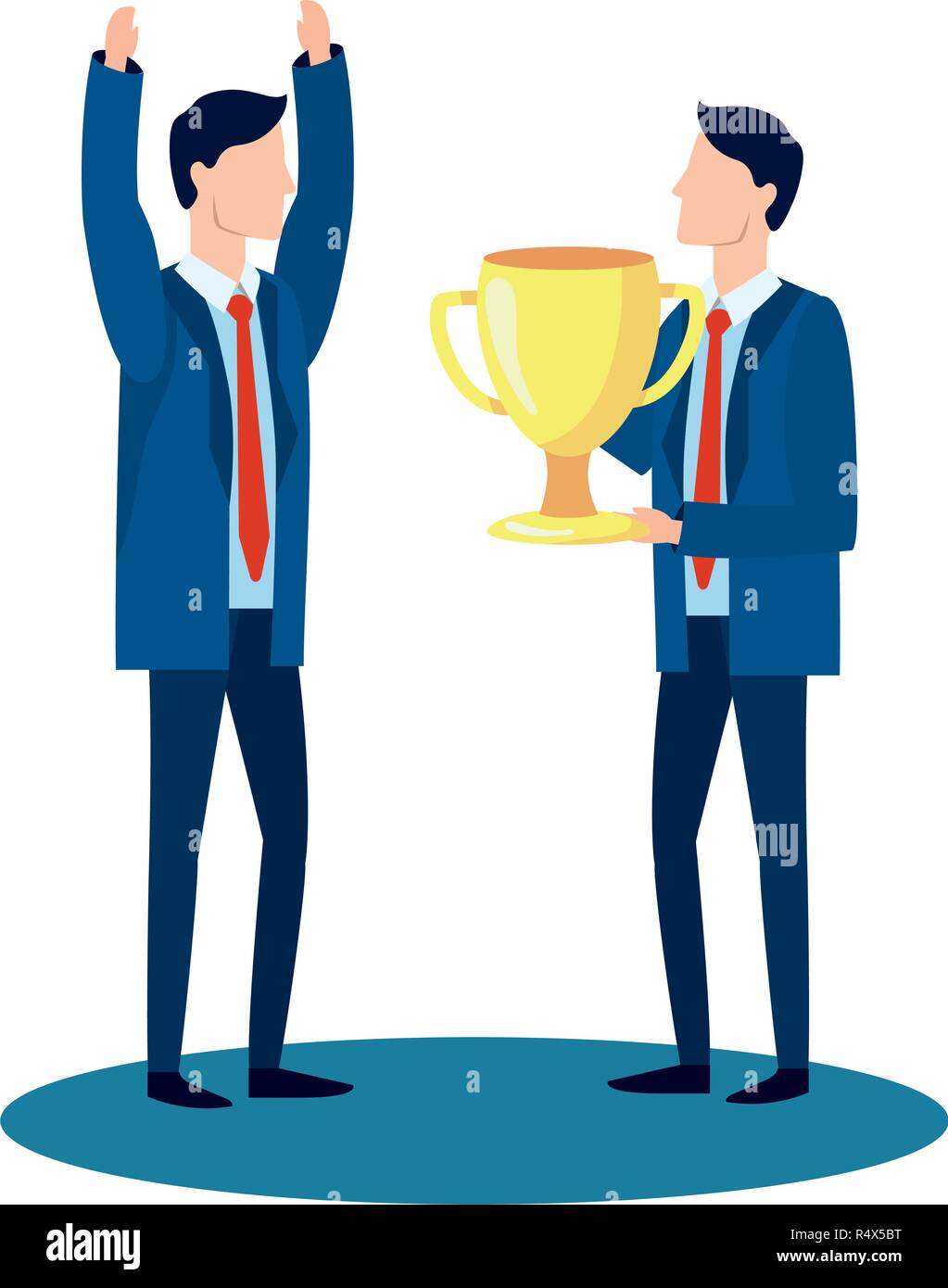 successful businessmen avatar with trophy cartoon vector illustration ...