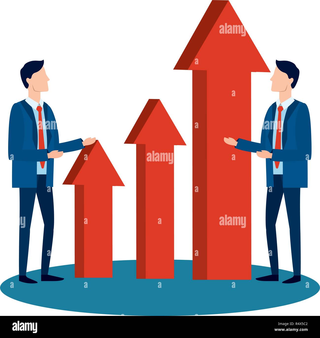 successful businessmen avatar with arrows cartoon vector illustration ...