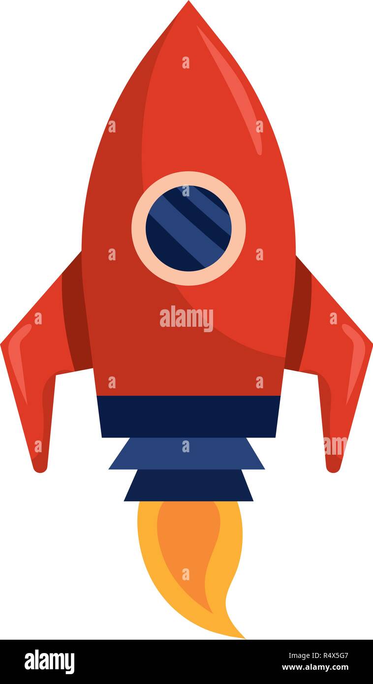rocket taking off cartoon vector illustration graphic design Stock ...