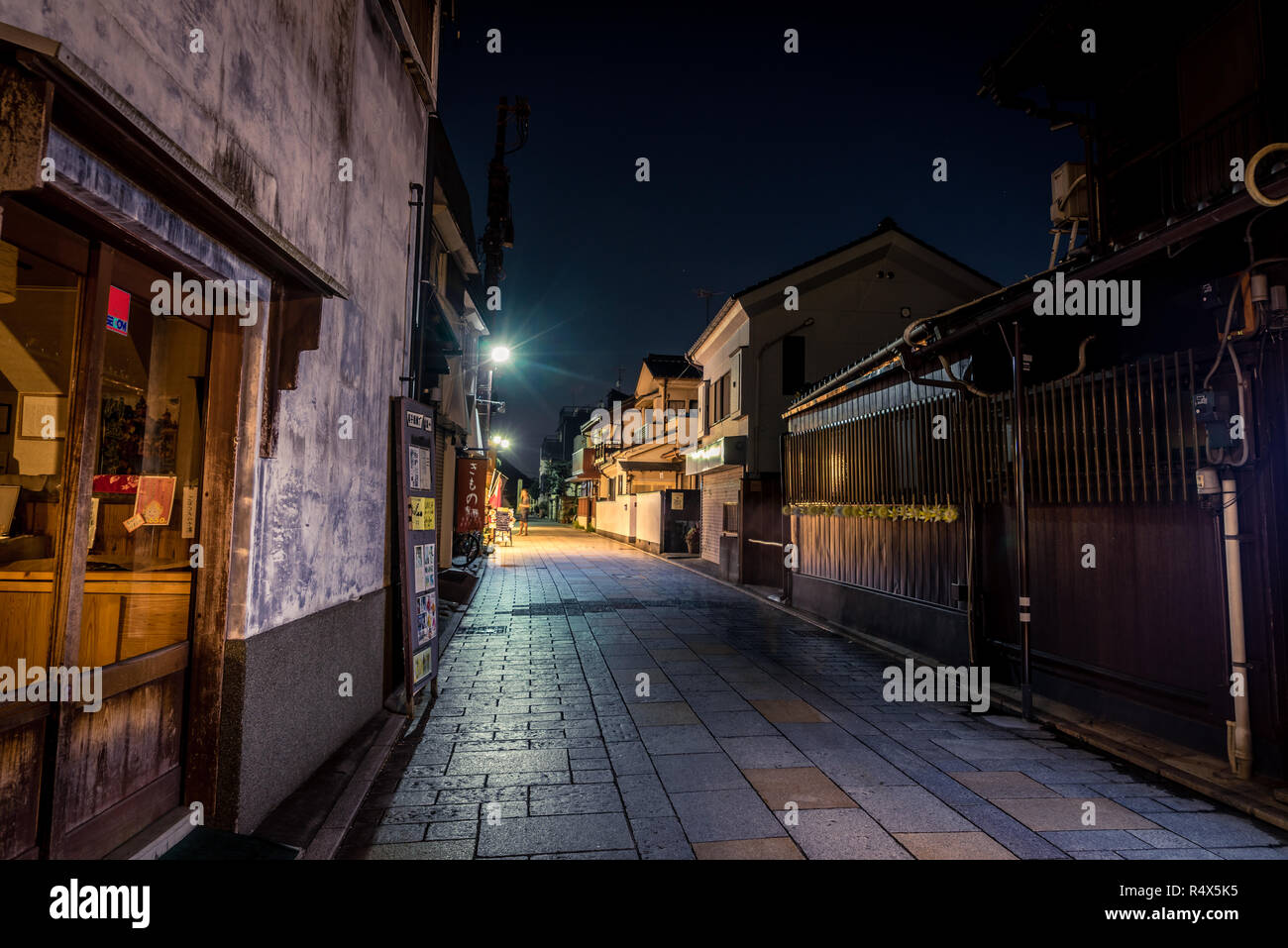 Night in old town Kawagoe. Known as little Edo it has a preserved ...