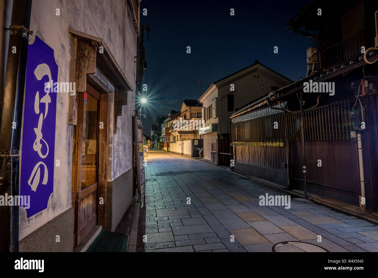 Night in old town Kawagoe. Known as little Edo it has a preserved ...