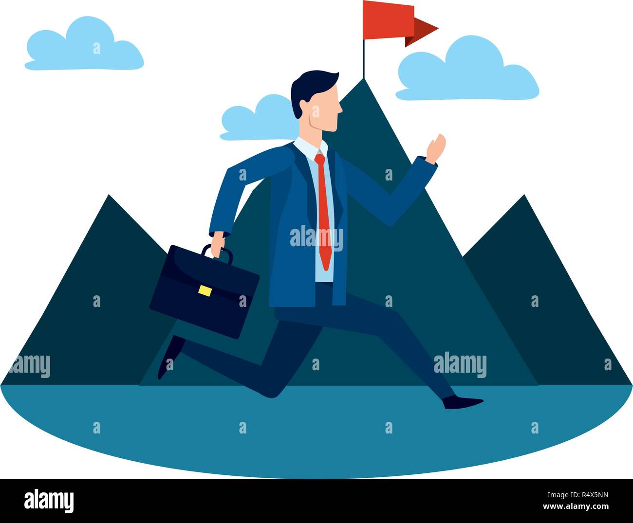successful businessman avatar in front mountains cartoon vector ...