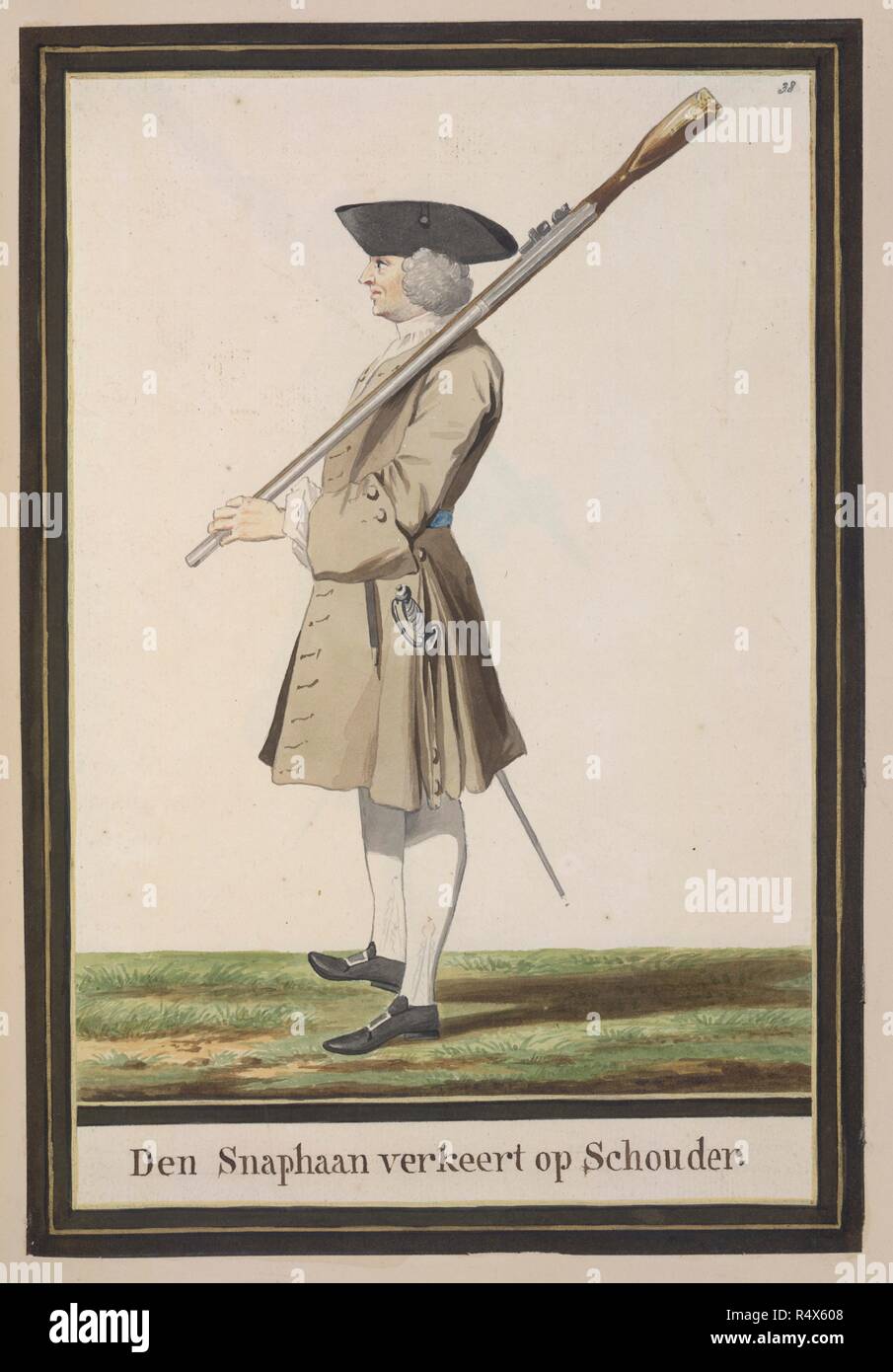 Soldier with musket. Drawings of Dutch Military Costurmes and Musket ...