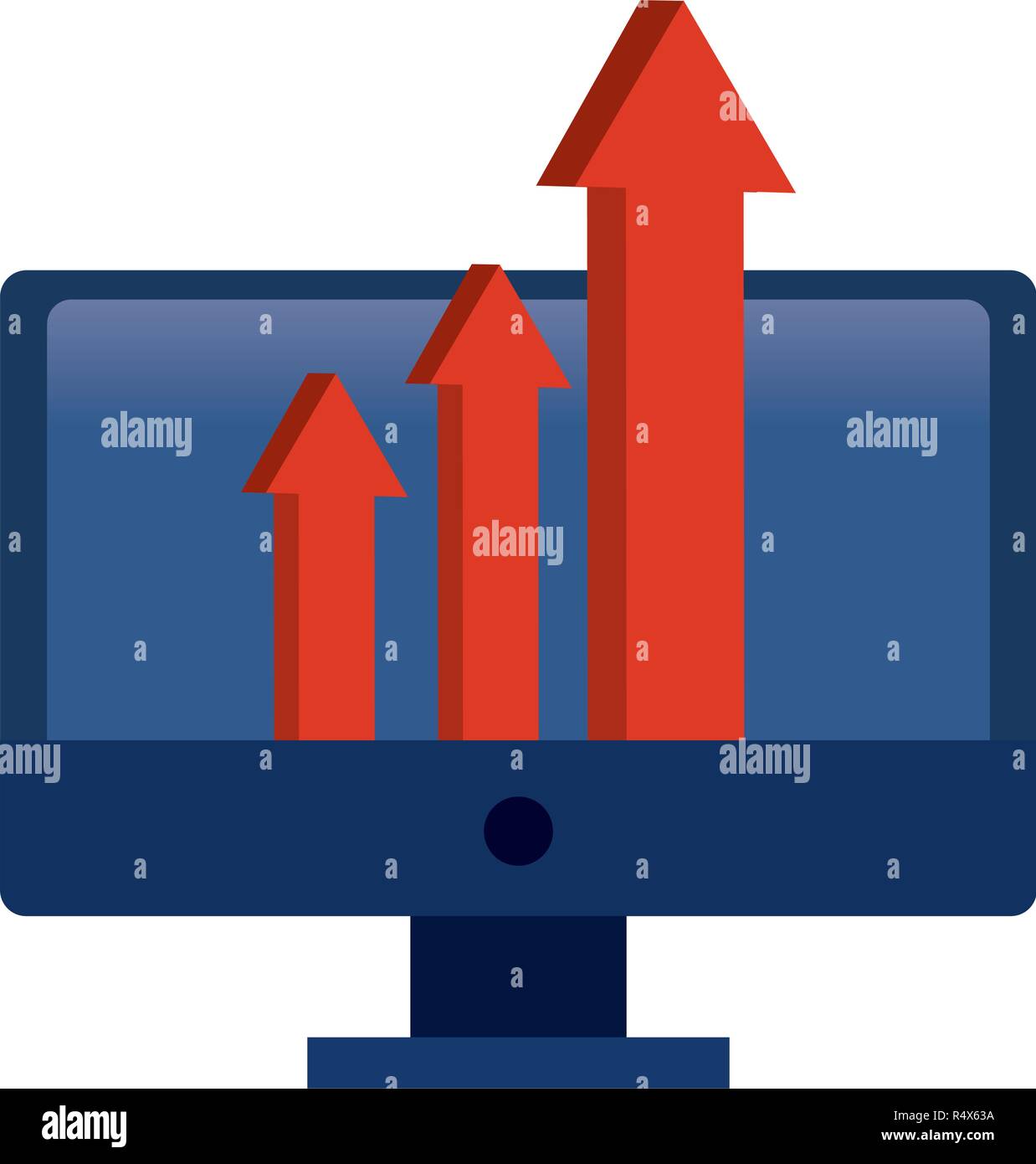successful business concept element computer screen cartoon vector ...