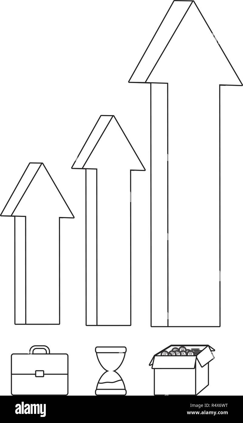 Business symbols and graph bars vector illustration graphic design ...
