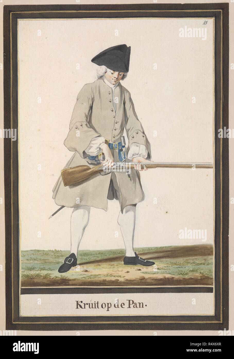 Soldier with musket. Drawings of Dutch Military Costurmes and Musket ...