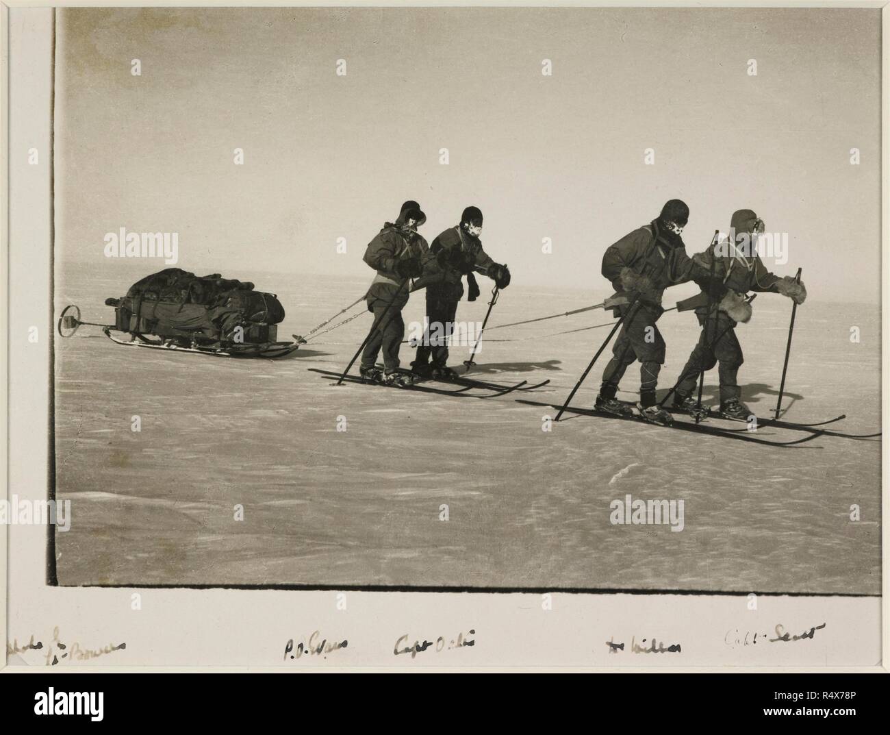 The polar party and their sledge, 4 - 17th January 1912. Photographs of ...