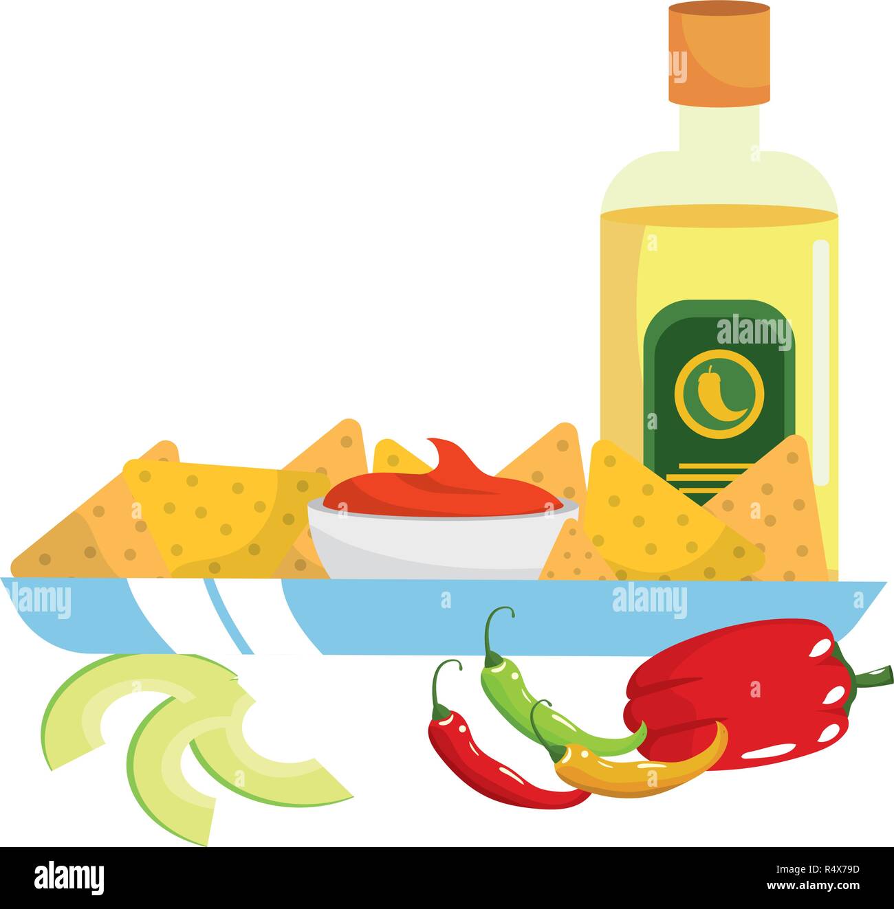 delicious mexican food cartoon vector illustration graphic design Stock ...