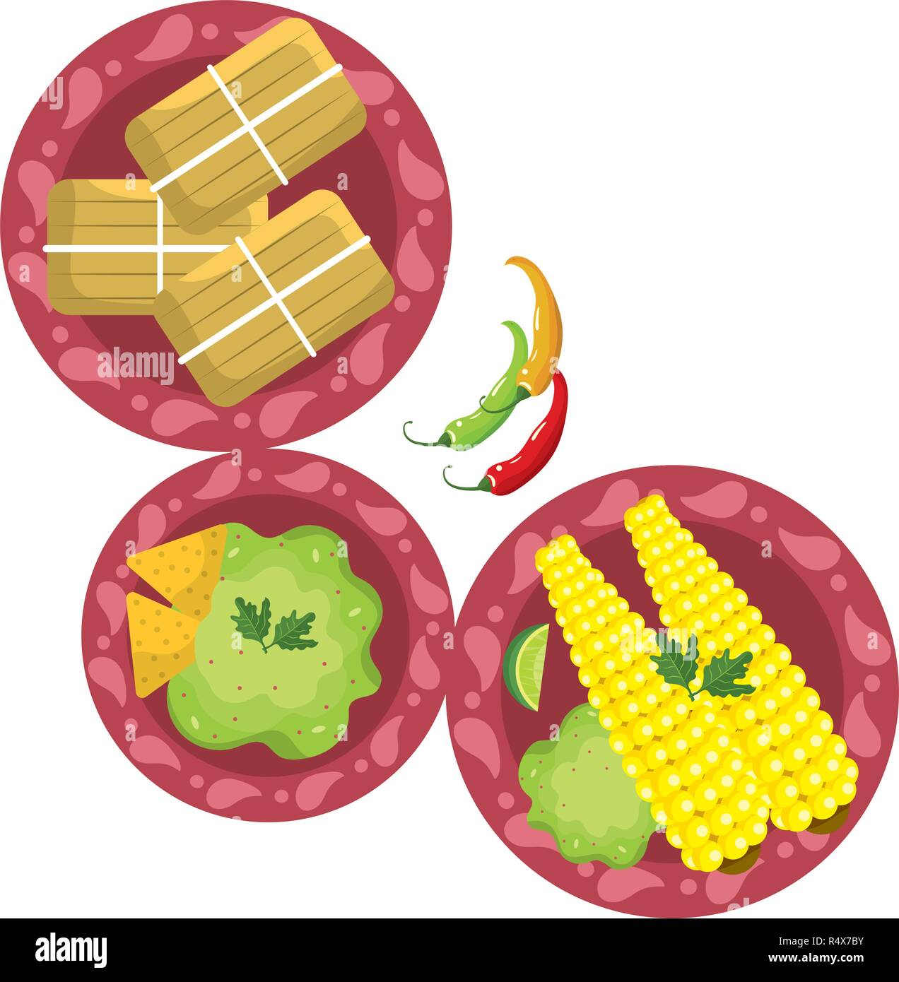 delicious mexican food cartoon vector illustration graphic design Stock ...