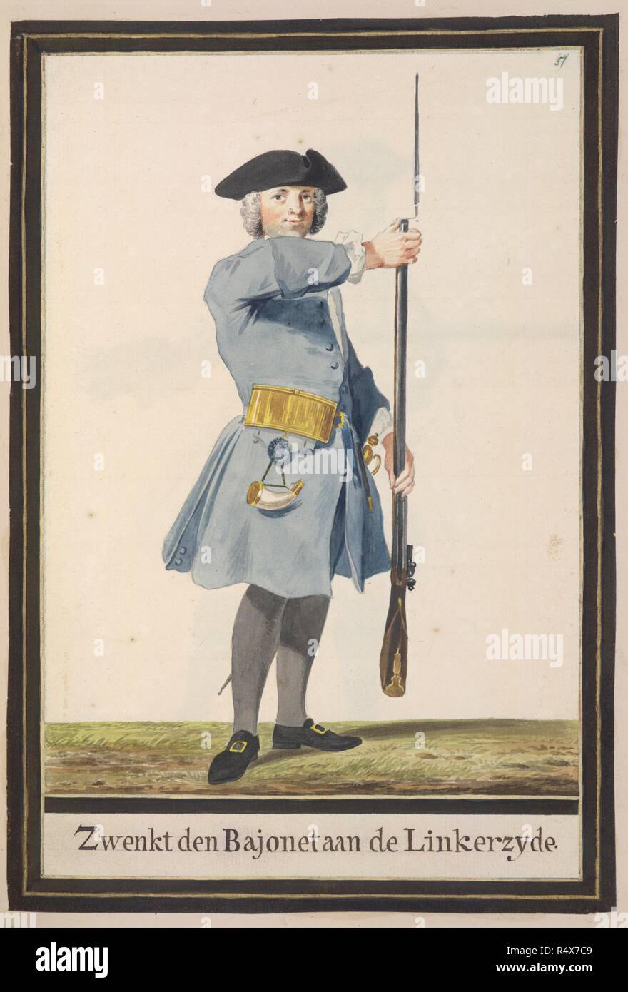 Soldier with musket. Drawings of Dutch Military Costurmes and Musket ...