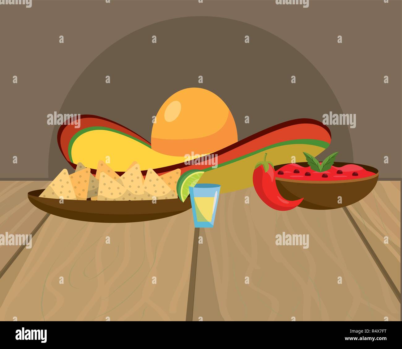 delicious mexican food cartoon vector illustration graphic design Stock ...