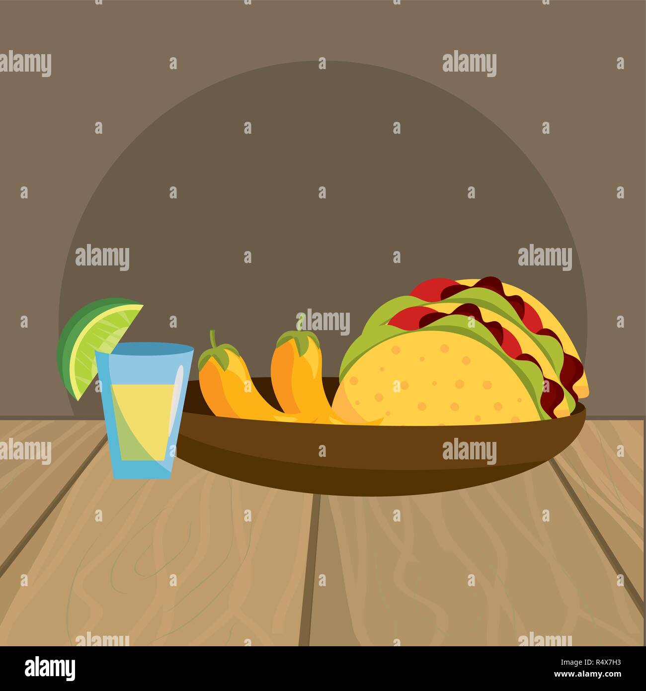 delicious mexican food cartoon vector illustration graphic design Stock ...