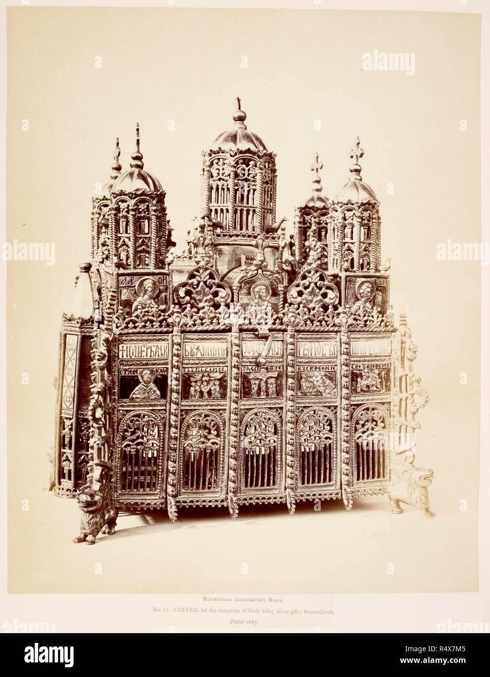 A finely worked metal or precious metal object, a building. From finds ...