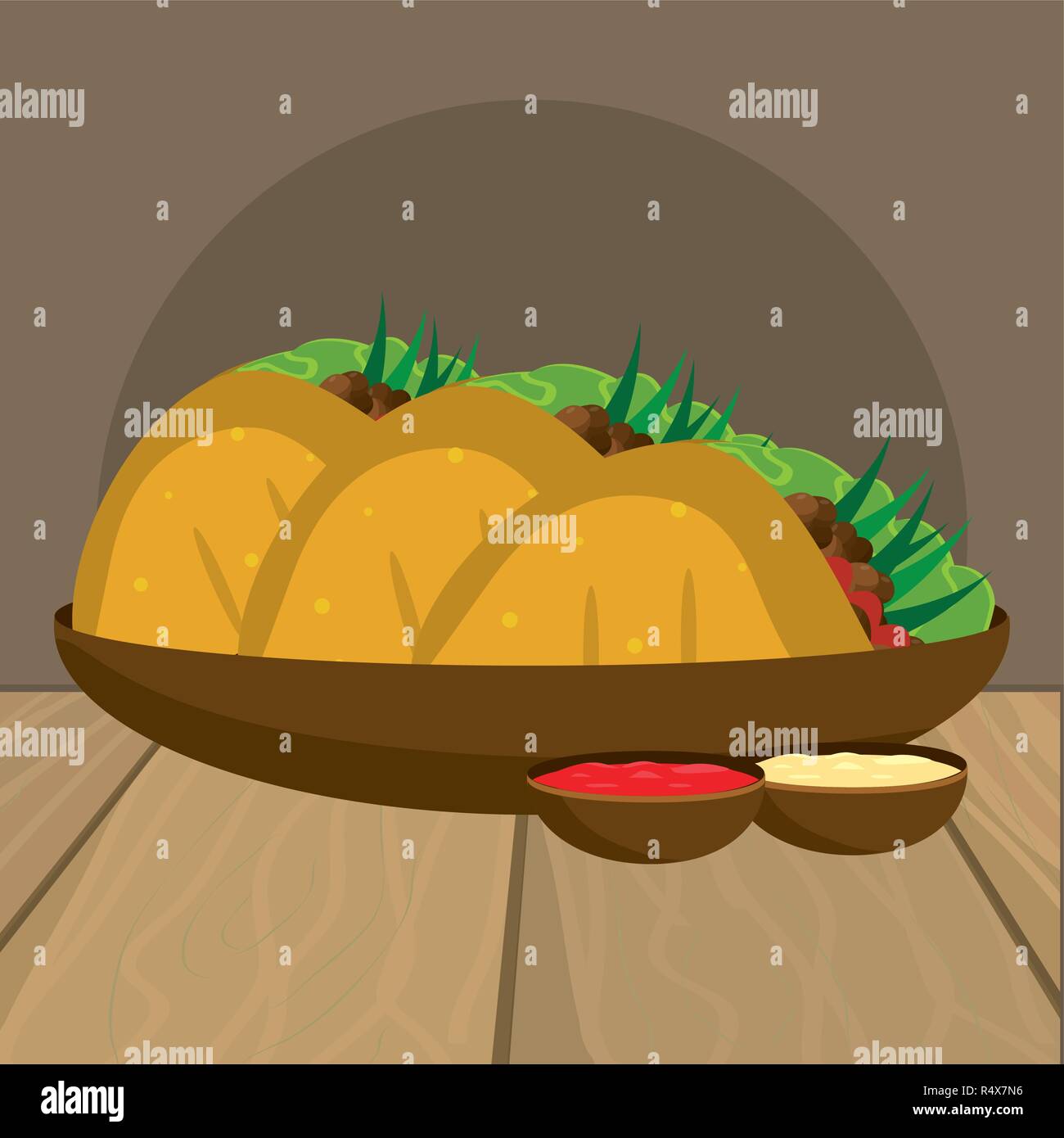 delicious mexican food cartoon vector illustration graphic design Stock ...