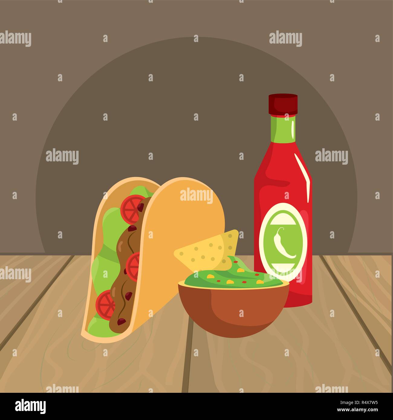 delicious mexican food cartoon vector illustration graphic design Stock ...