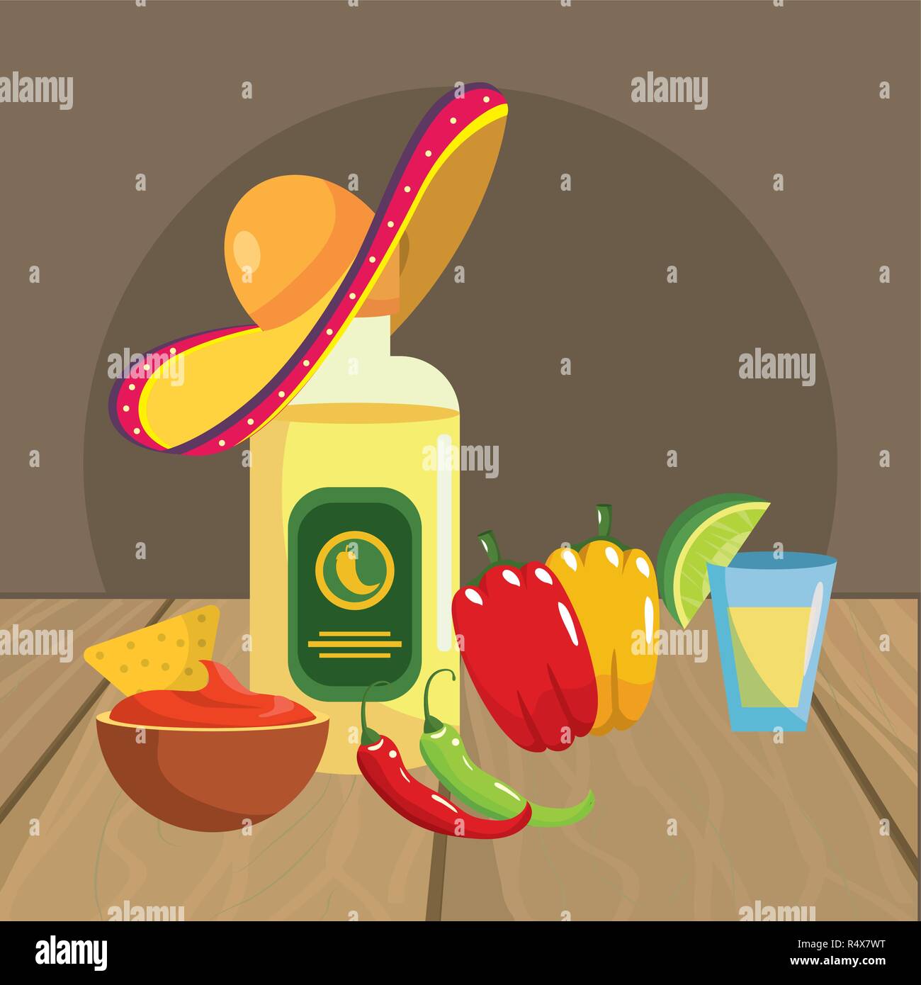 delicious mexican food cartoon vector illustration graphic design Stock ...