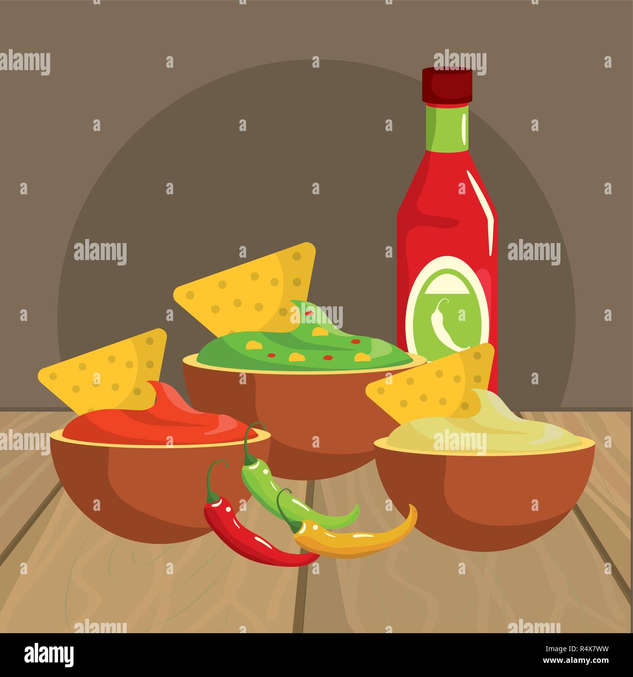 delicious mexican food cartoon vector illustration graphic design Stock ...