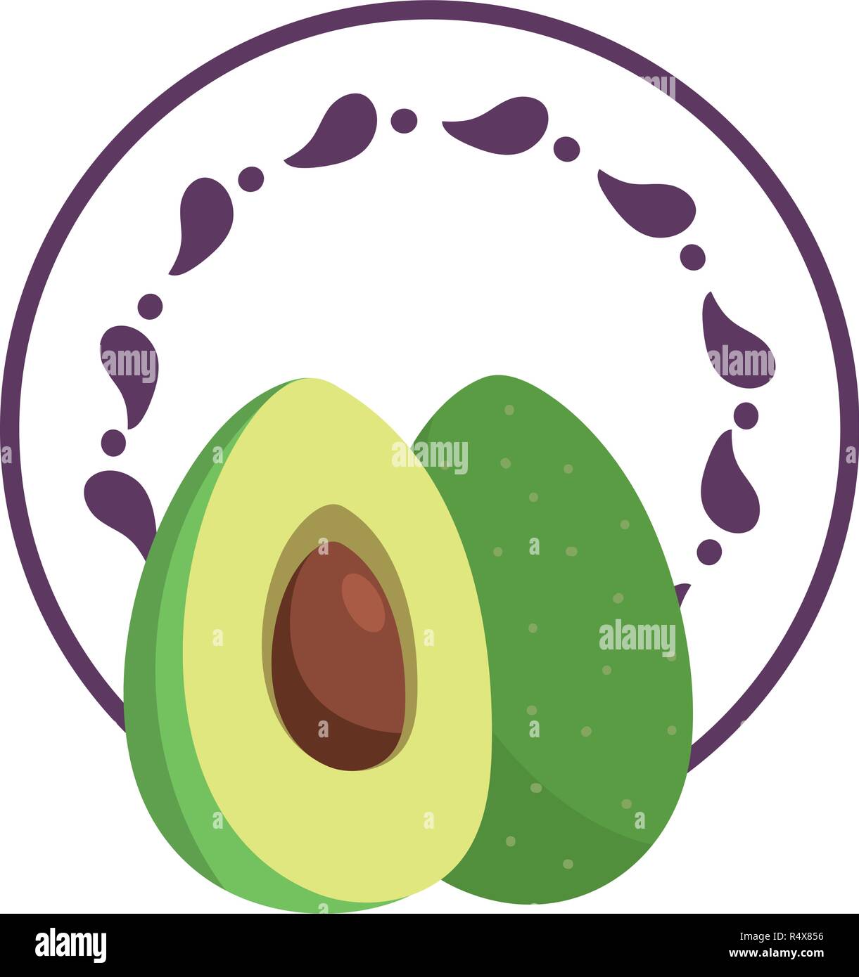 Avocado vegetable food over round label Stock Vector Image & Art - Alamy