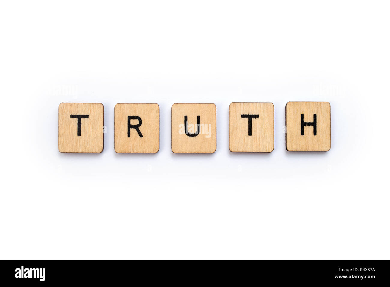 The word TRUTH, spelt with wooden letter tiles Stock Photo - Alamy