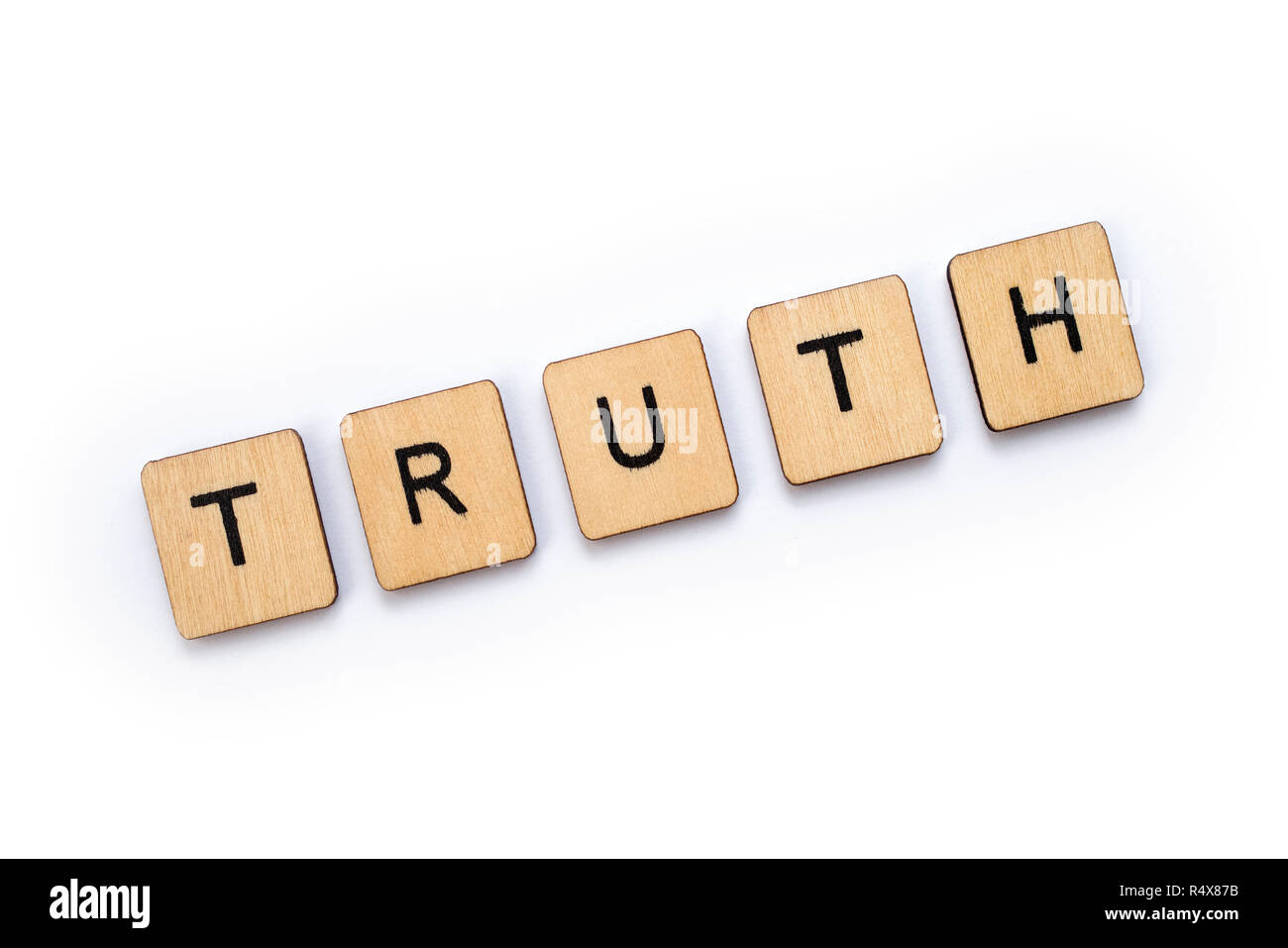 The word TRUTH, spelt with wooden letter tiles Stock Photo - Alamy