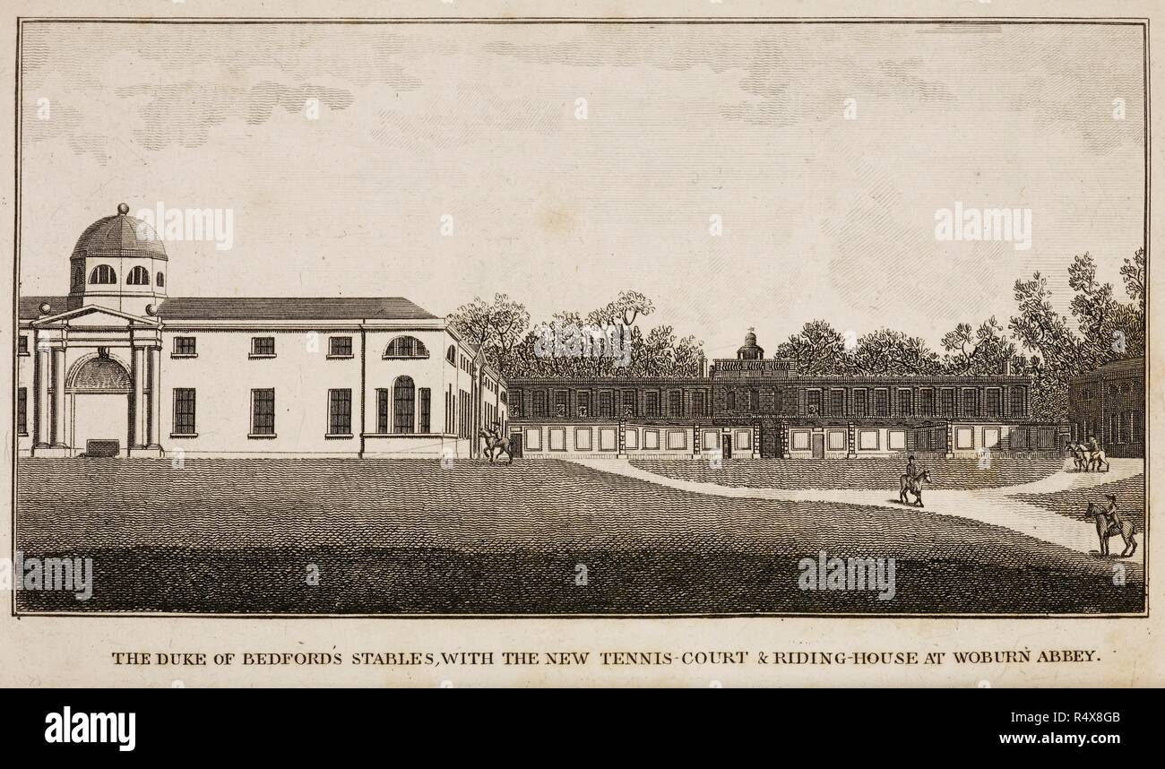 The Duke of Bedford's Stables with the new Tennis Court and Riding ...