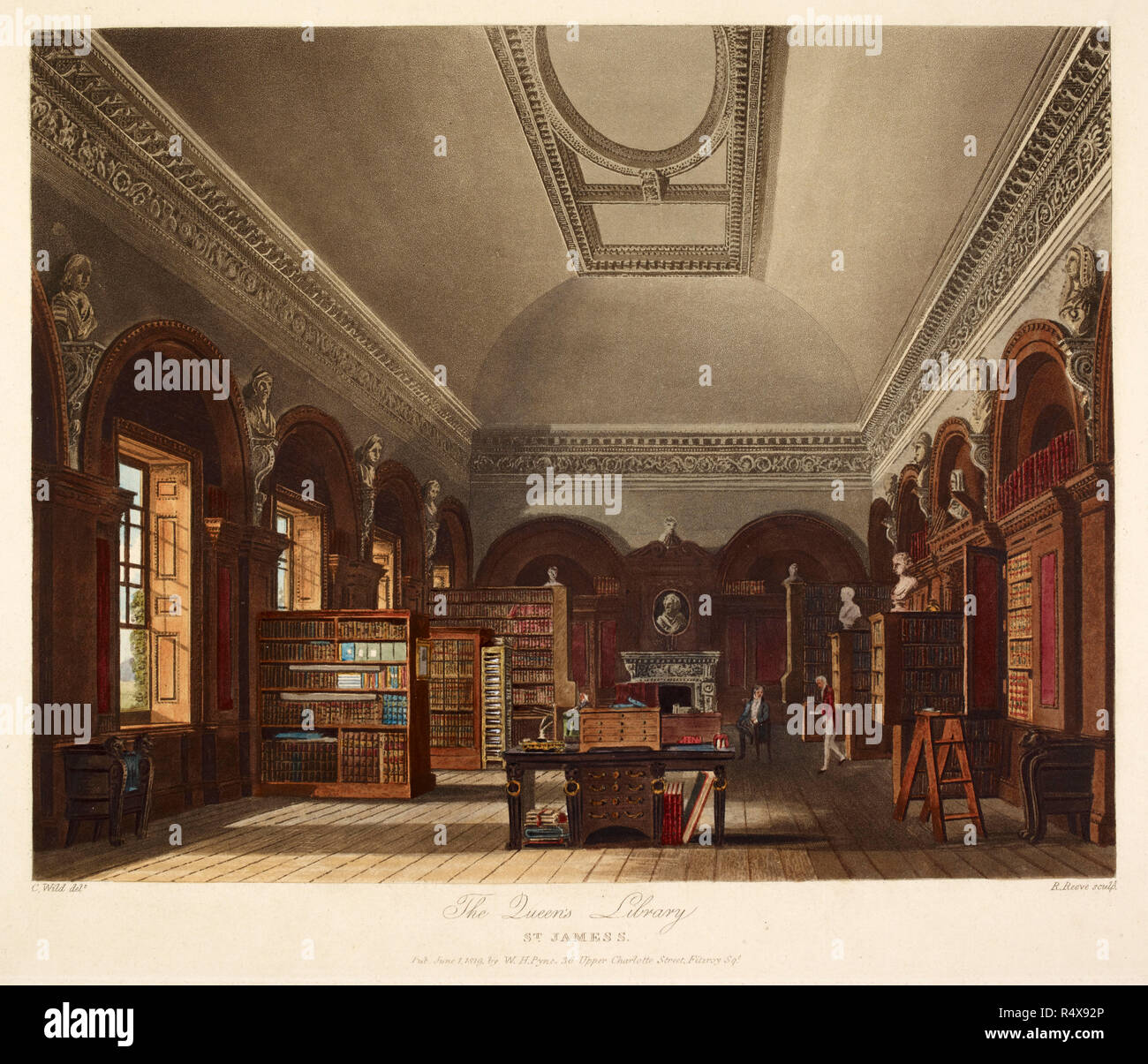 The Queen's library. St James's Palace, Colour illustration / plate ...