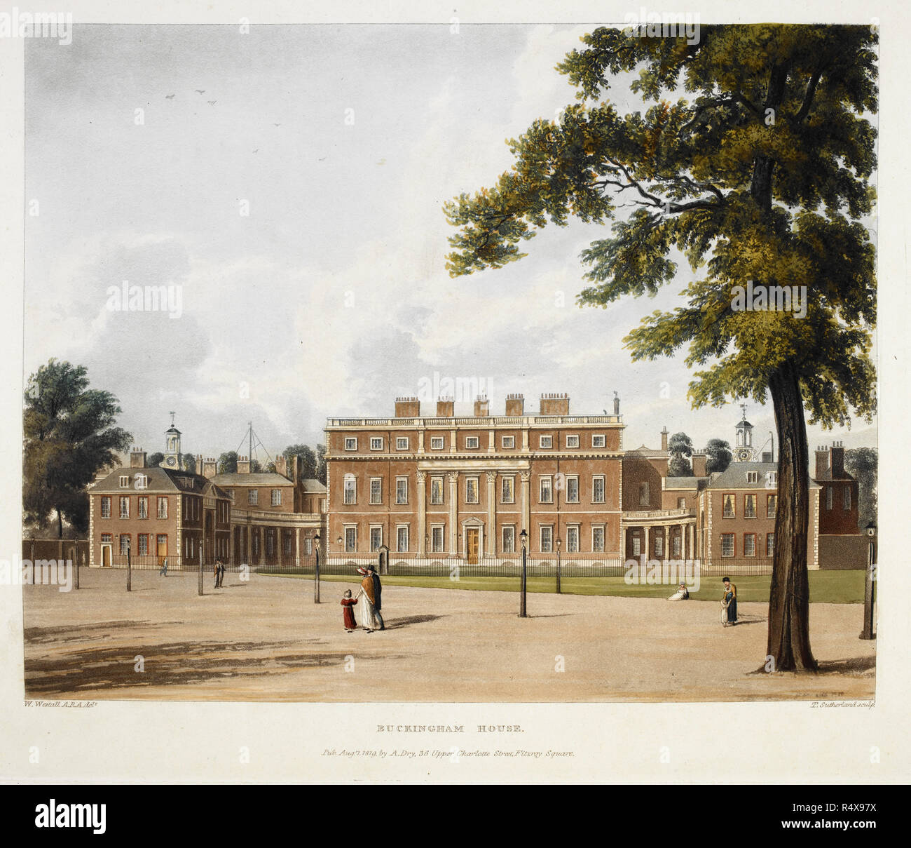 Buckingham house, Colour illustration / plate. Author William Henry ...