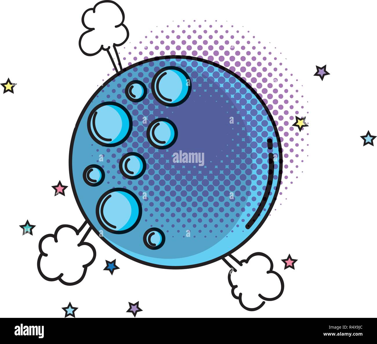 moon sphere pop art style vector illustration design Stock Vector Image ...