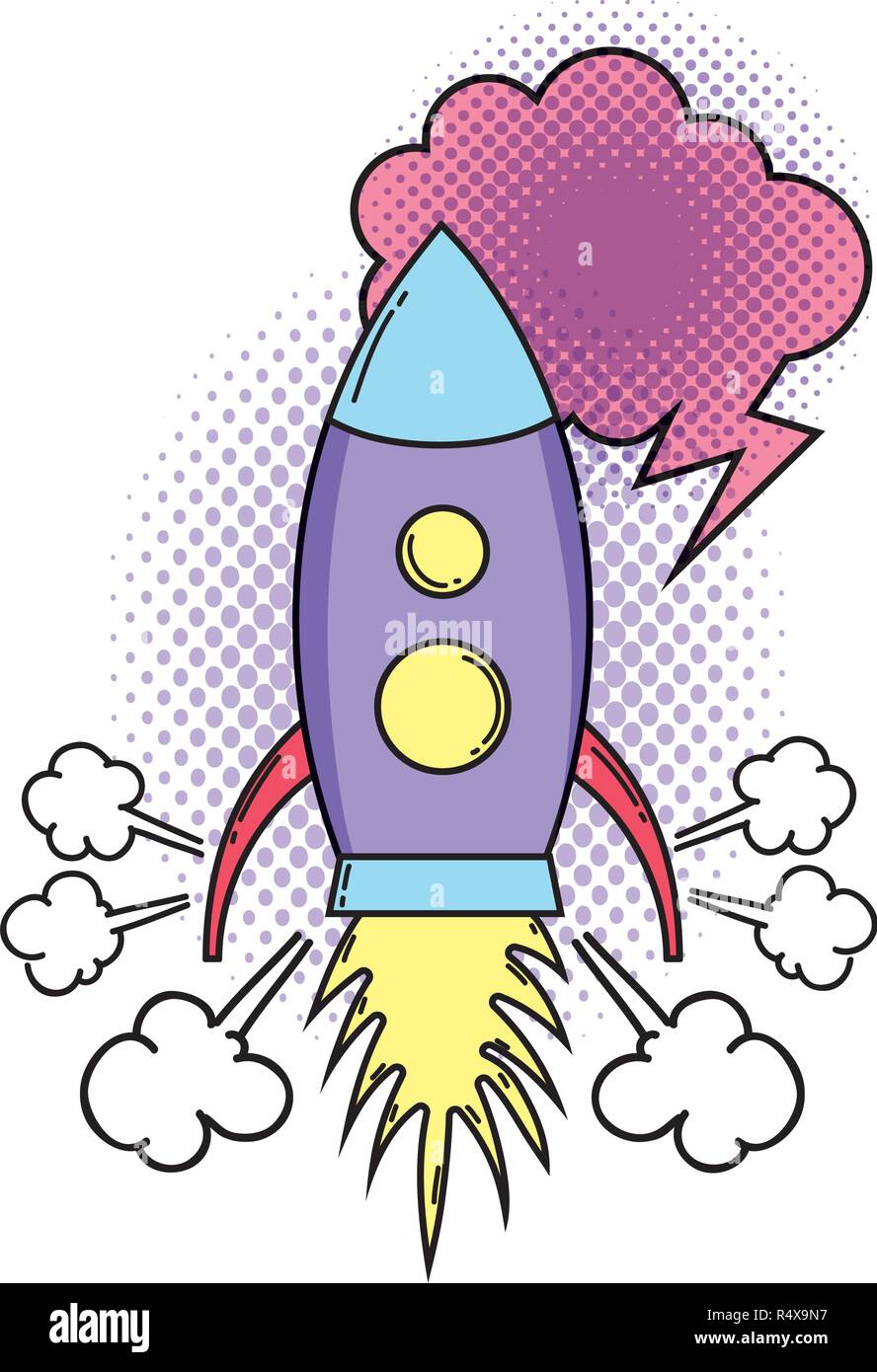 Cartoon space rocket bubble Stock Vector Images - Alamy