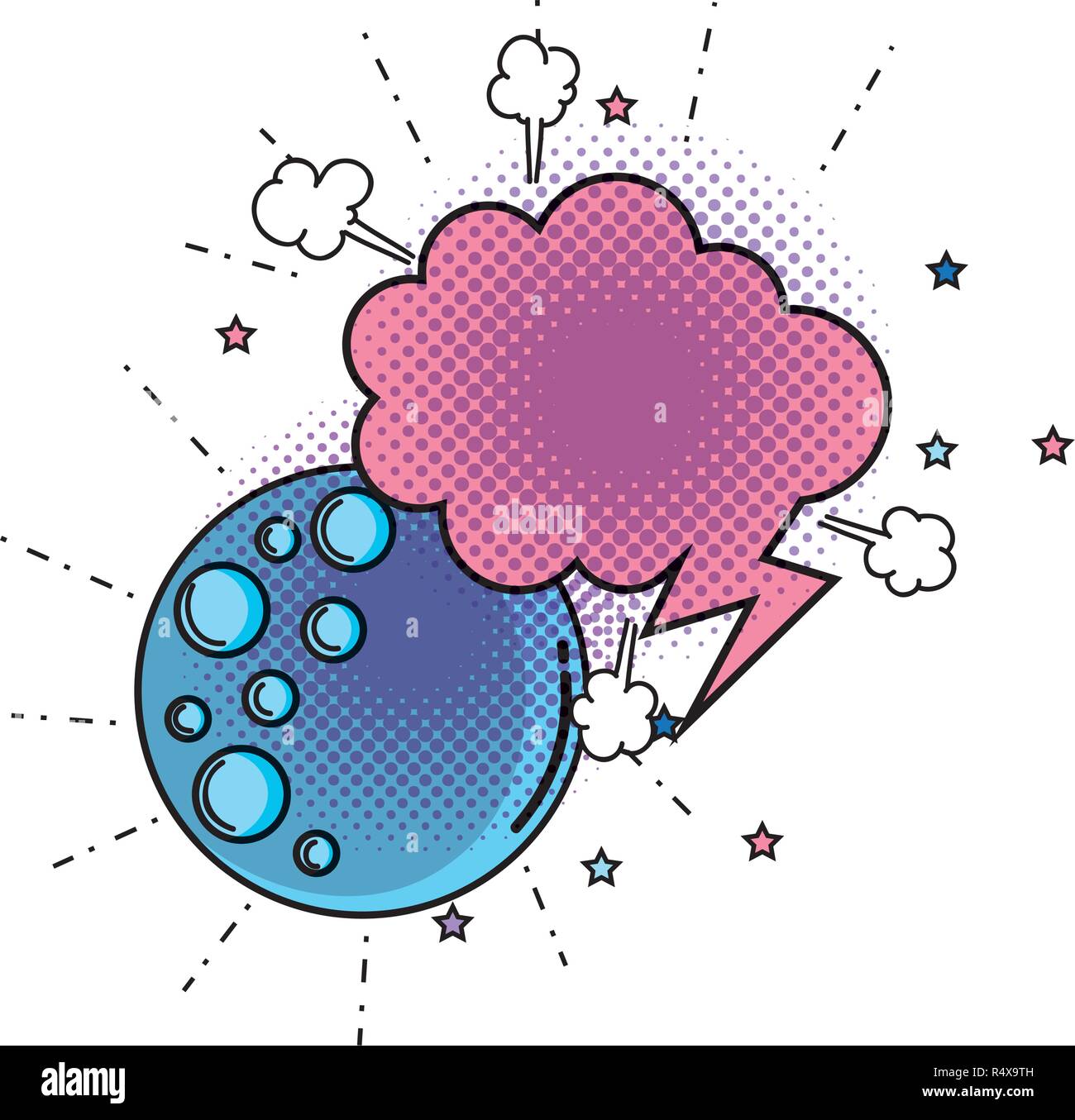 moon sphere pop art style vector illustration design Stock Vector Image ...