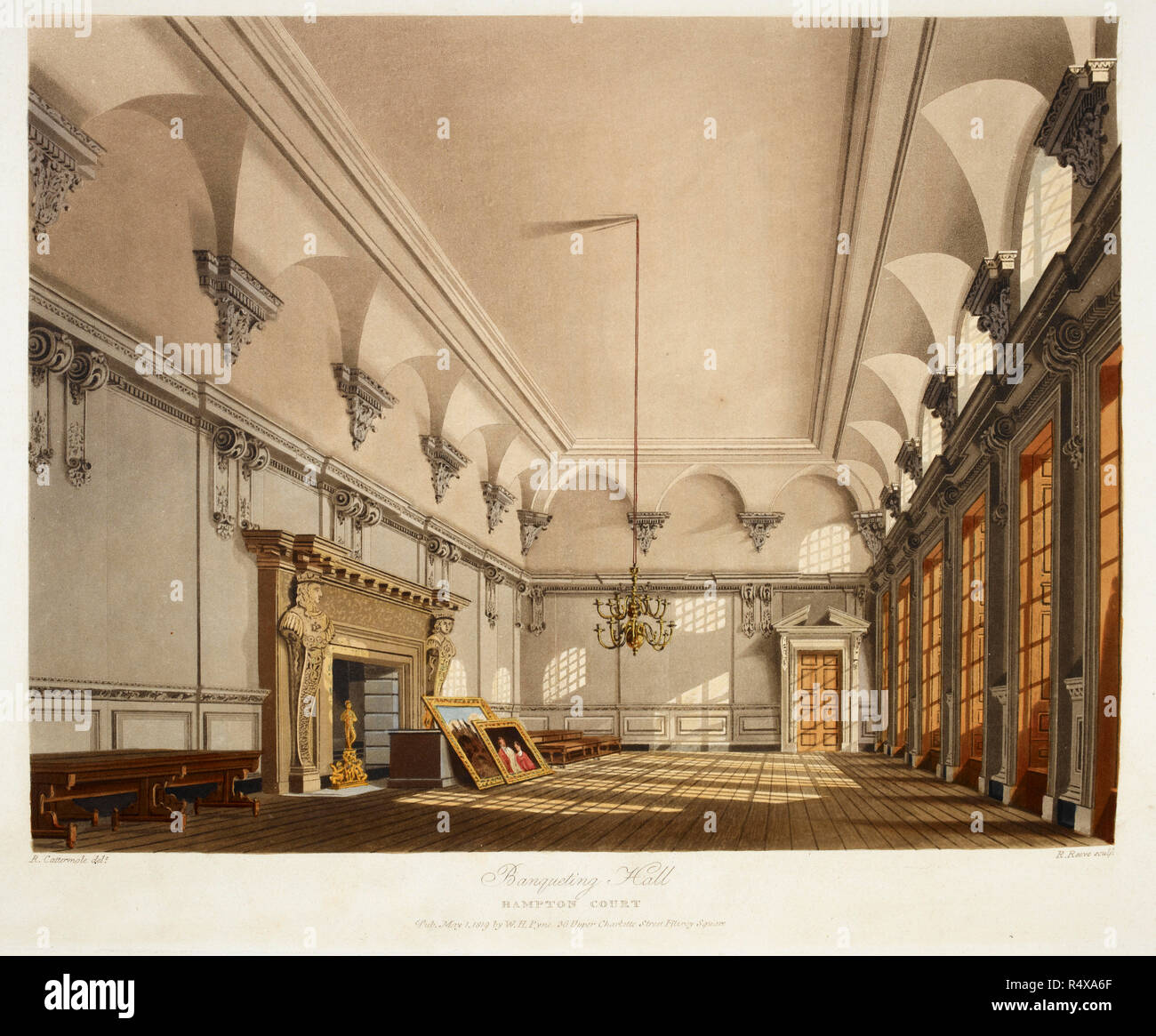 Banqueting hall, Hampton Court, Colour illustration / plate. Author ...