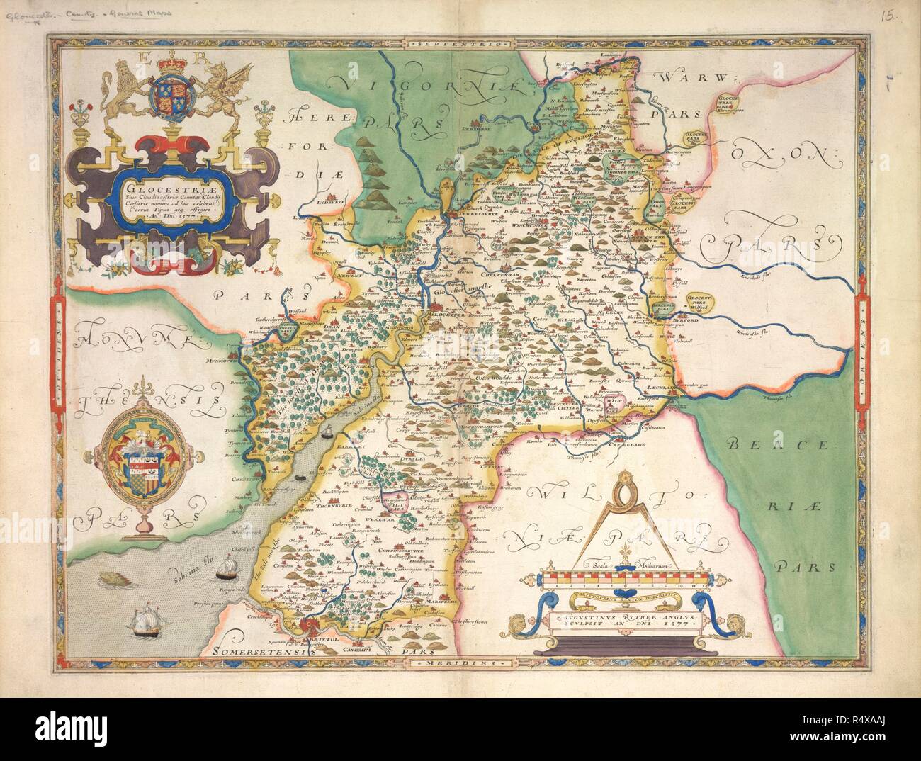 Saxtons map of england hi-res stock photography and images - Alamy