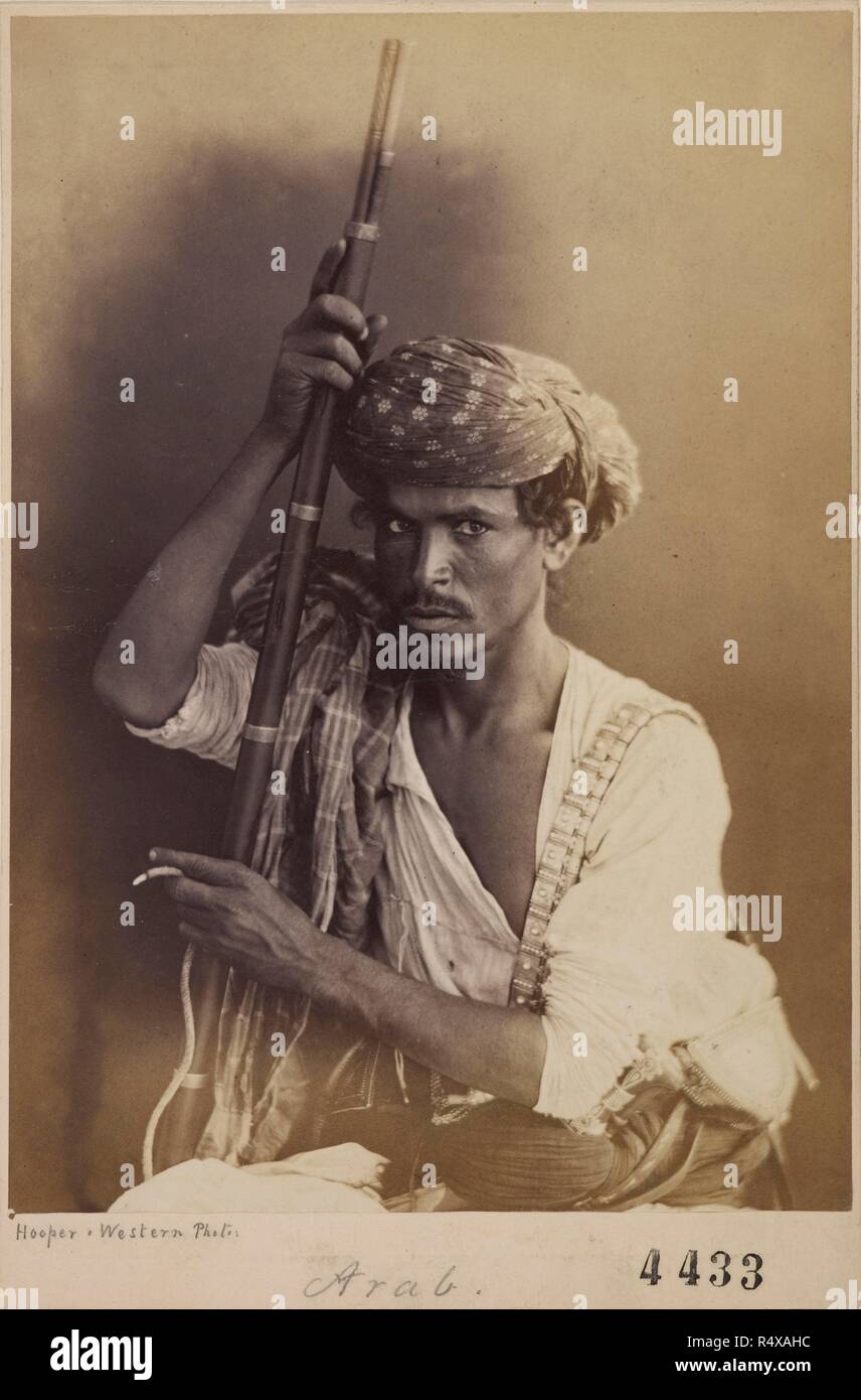 Portrait of an Arab man. He is armed with a rifle. Archaeological ...