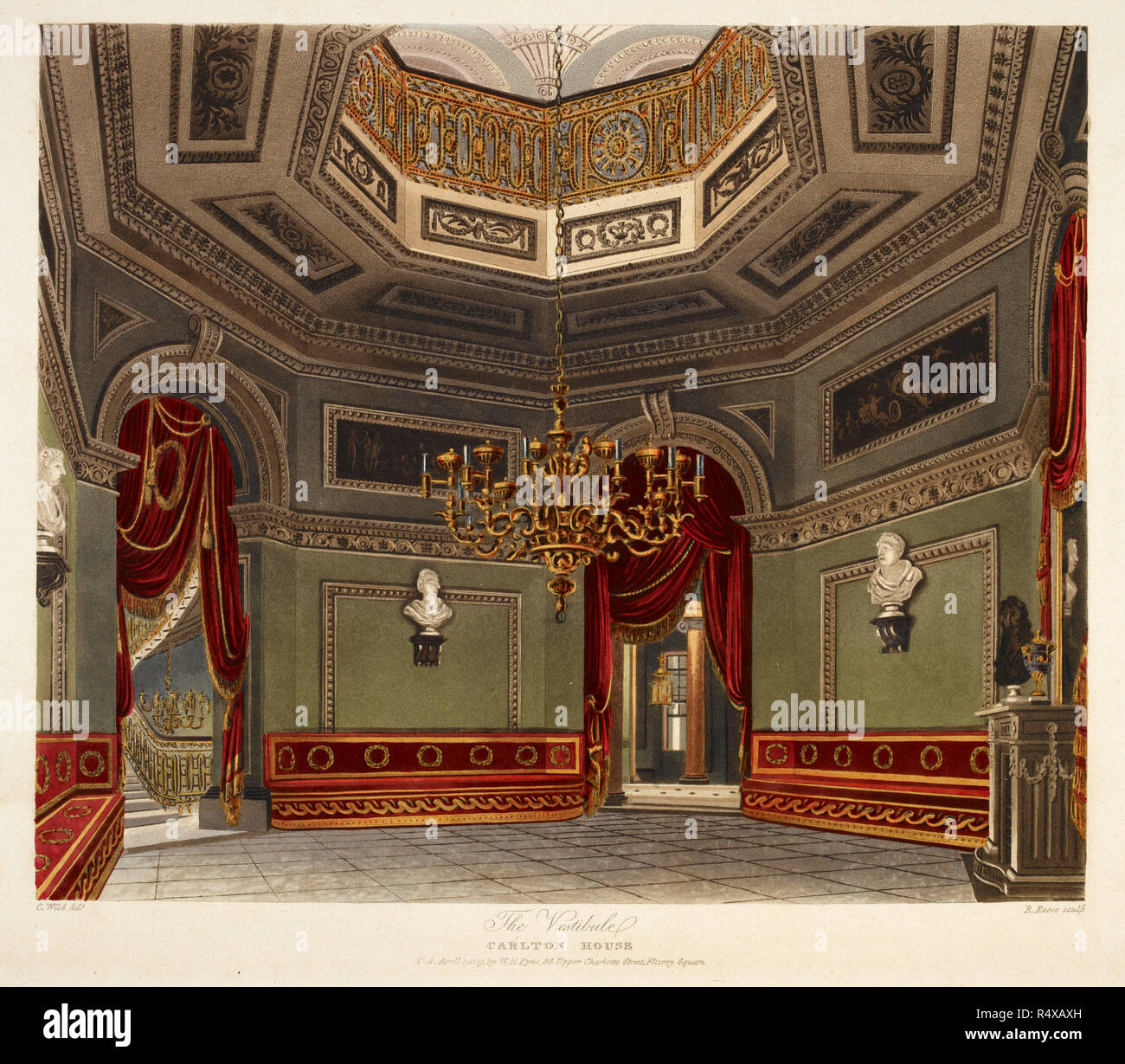 The vestibule at Carlton house, Colour illustration / plate. Author ...