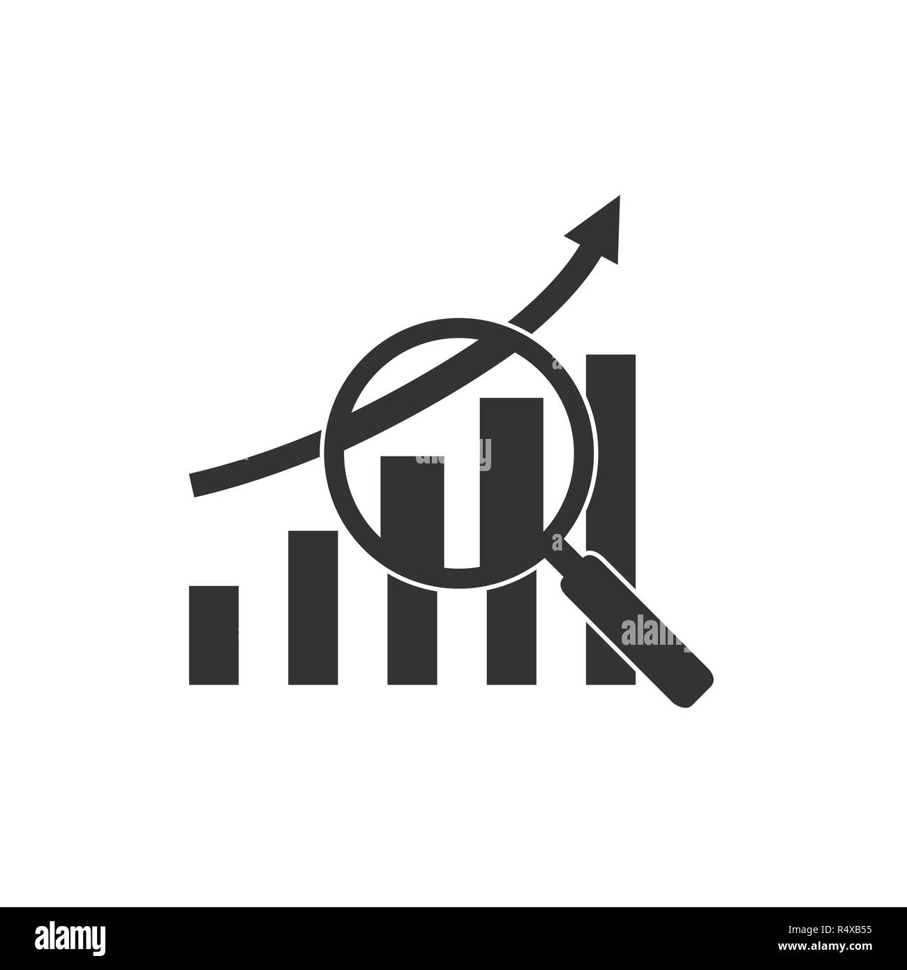 Magnifying glass statistics pie Cut Out Stock Images & Pictures - Alamy