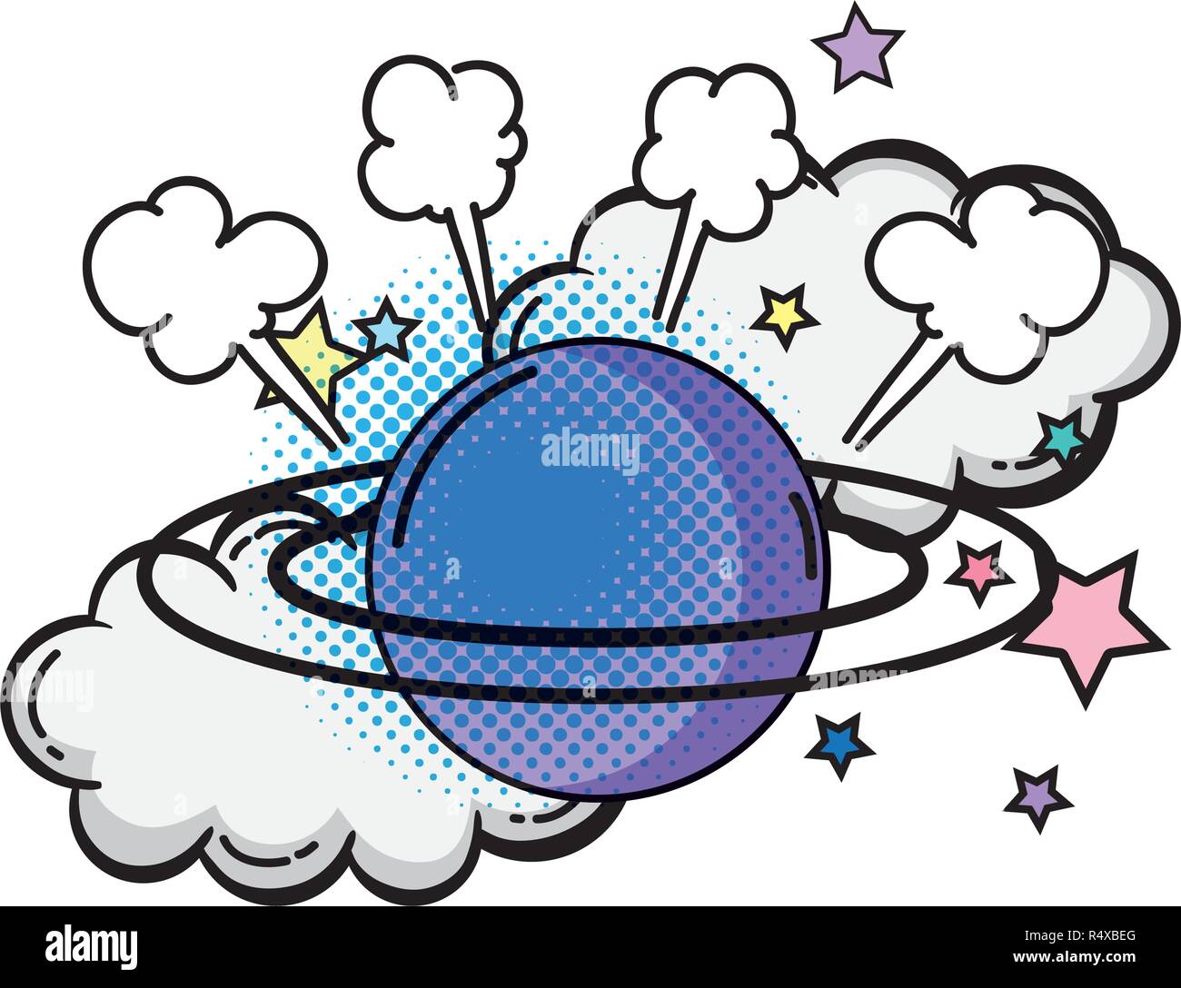 saturn planet pop art icon vector illustration design Stock Vector ...